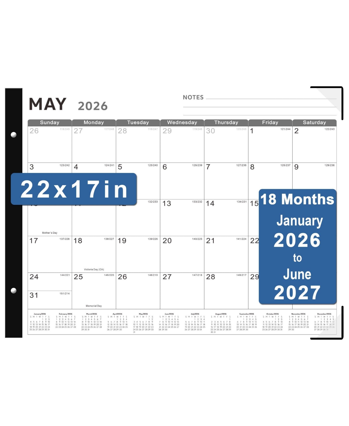 Click here for Gnuadz Desk Calendar 2026 18 Months Jan-Jun 2027 N... prices