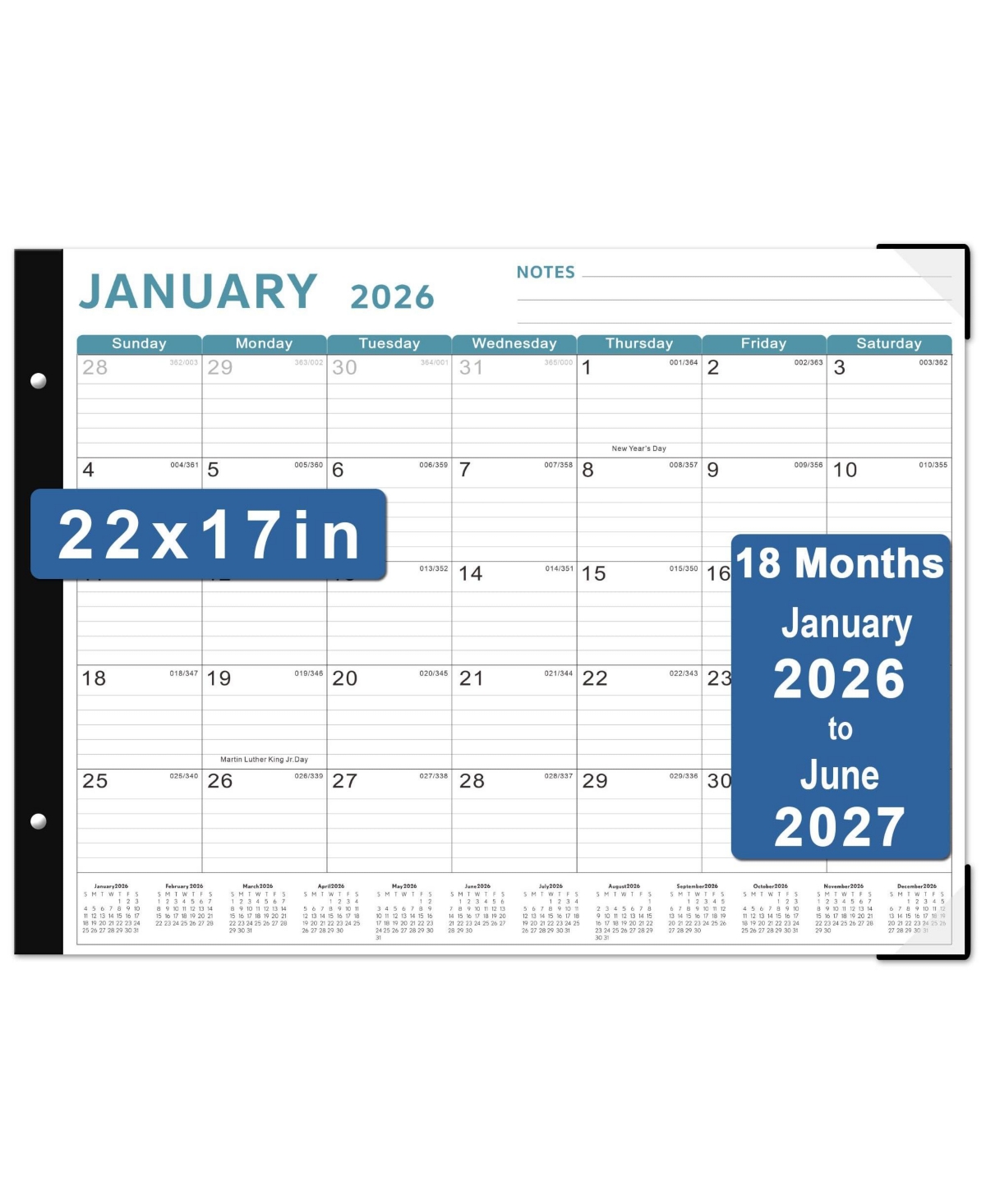 Click here for Gnuadz Desk Calendar 2026 18 Months Jan-Jun 2027 N... prices