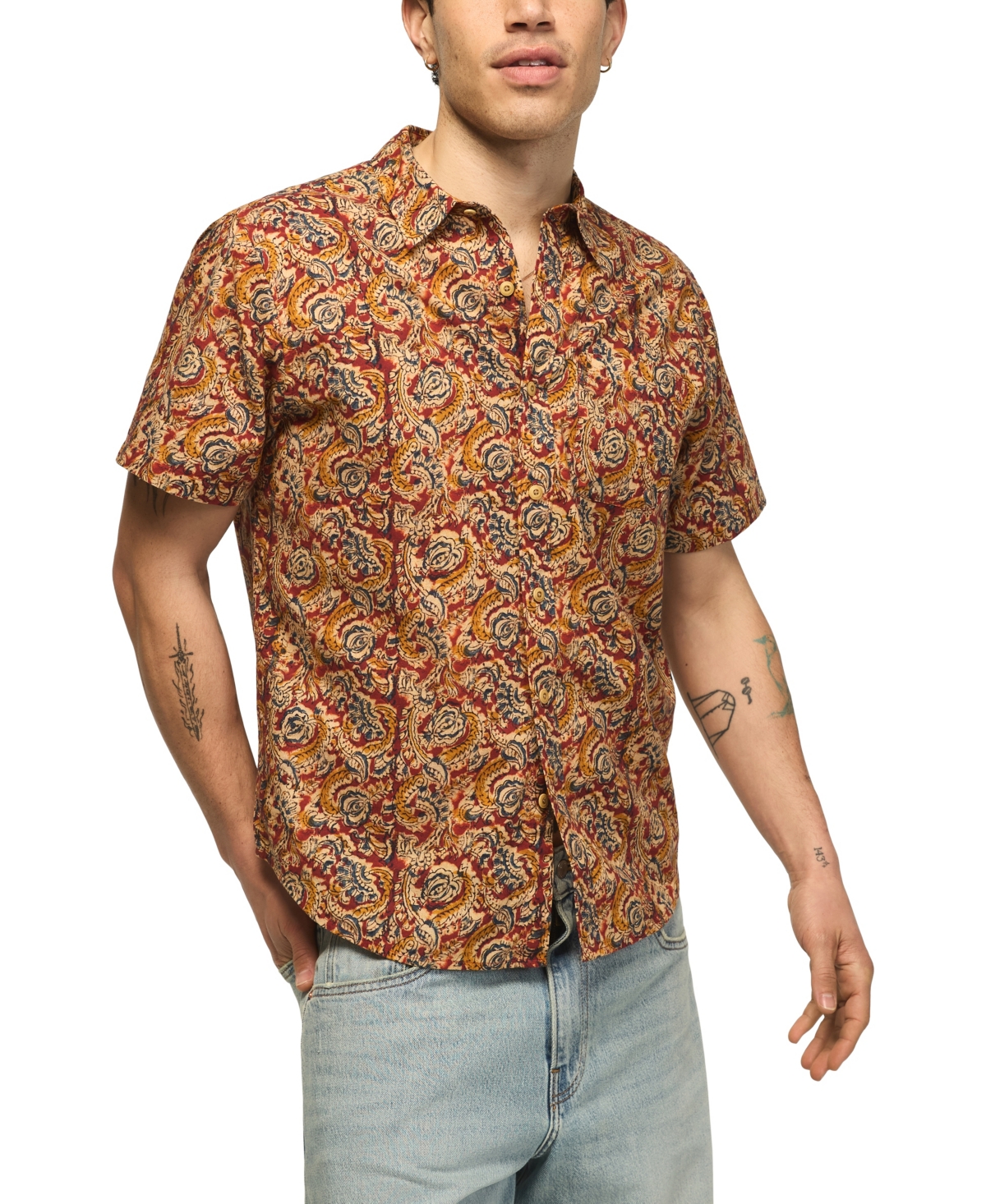 Click here for Lucky Brand Mens San Gabriel Floral Print Shirt -... prices