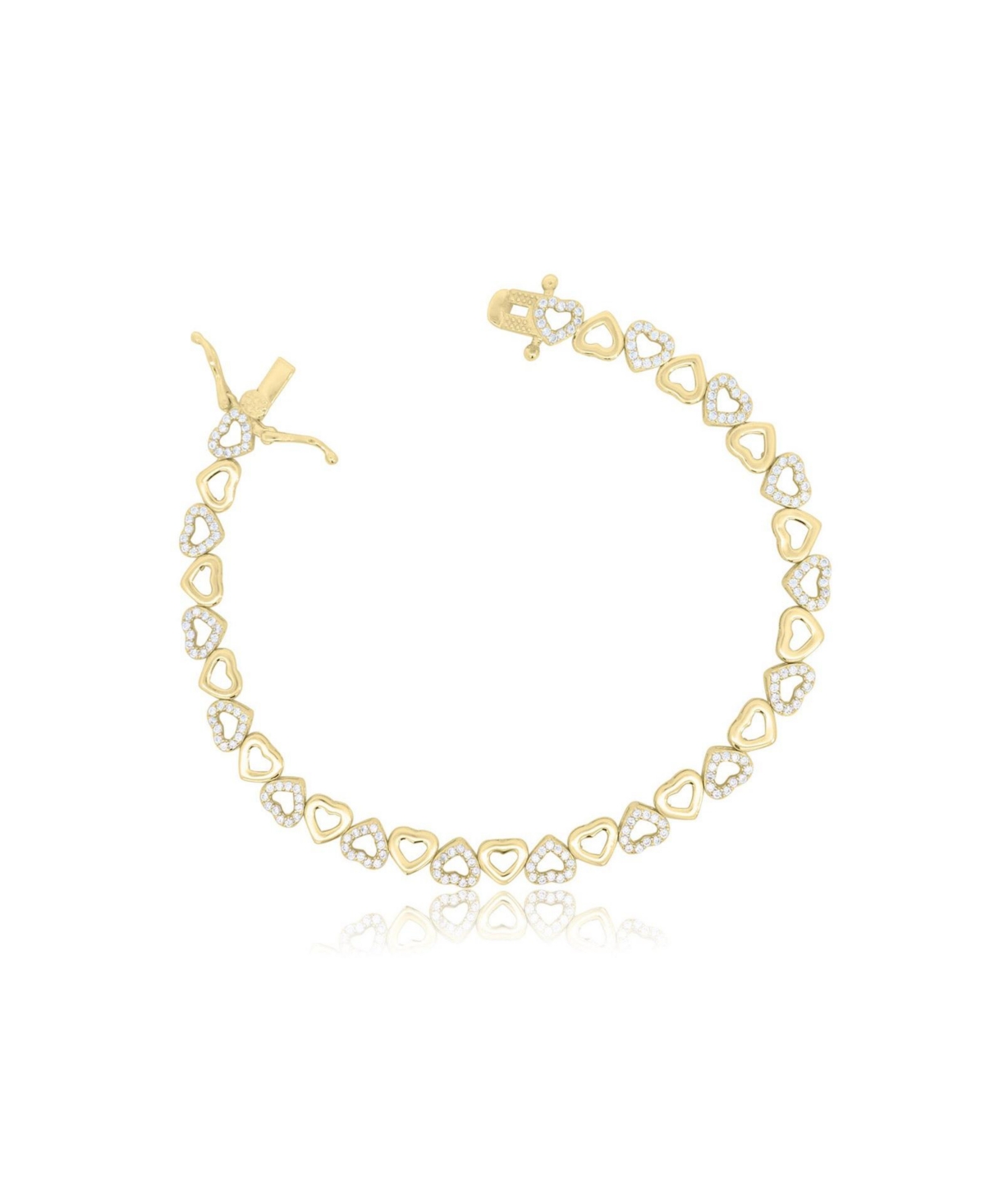 Click here for The Lovery Cz Alternating Heart Bracelet 14K Gold-... prices