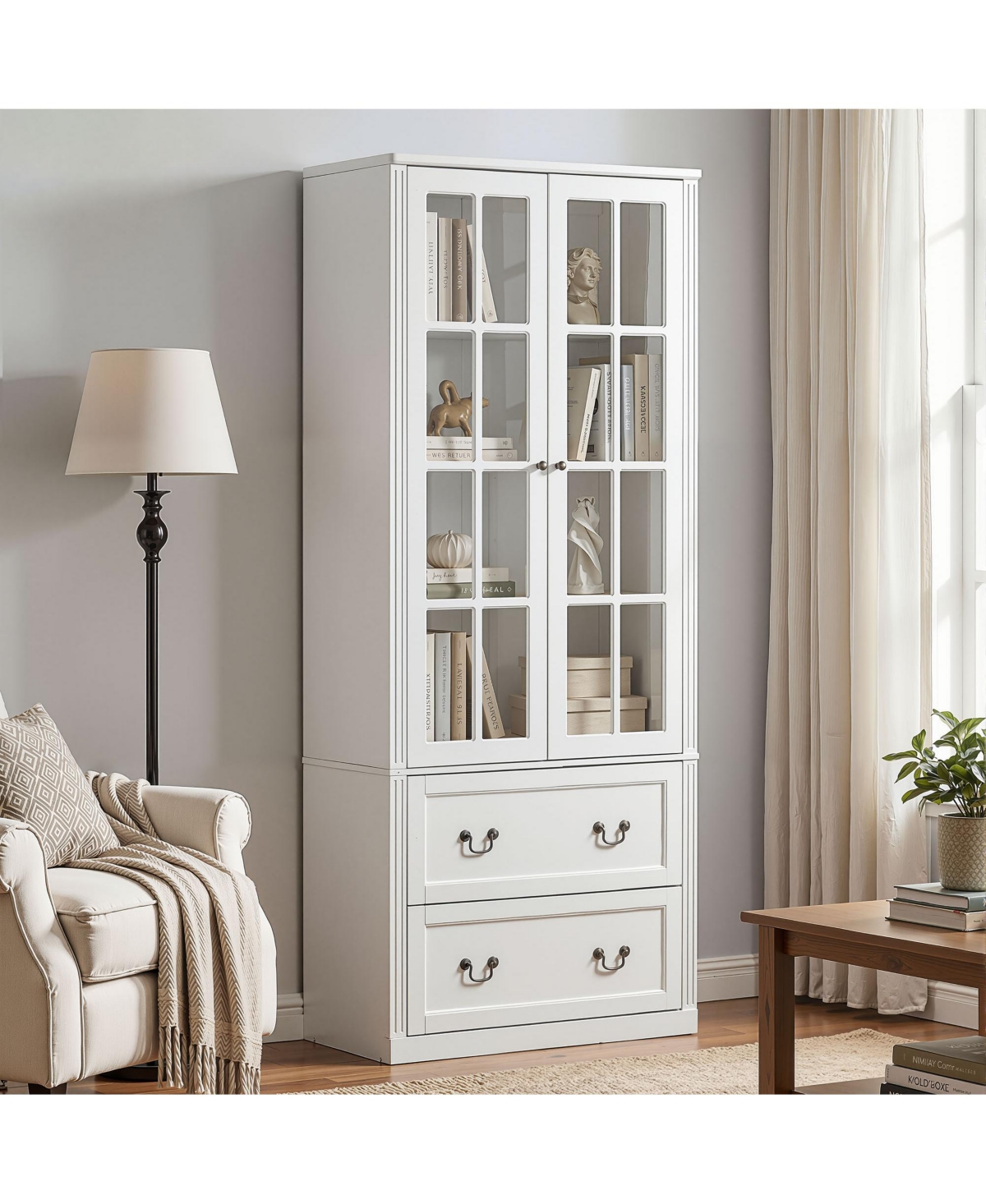 Click here for Homsee 80 Tall 2-Drawer 2-Door Storage Cabinet - L... prices