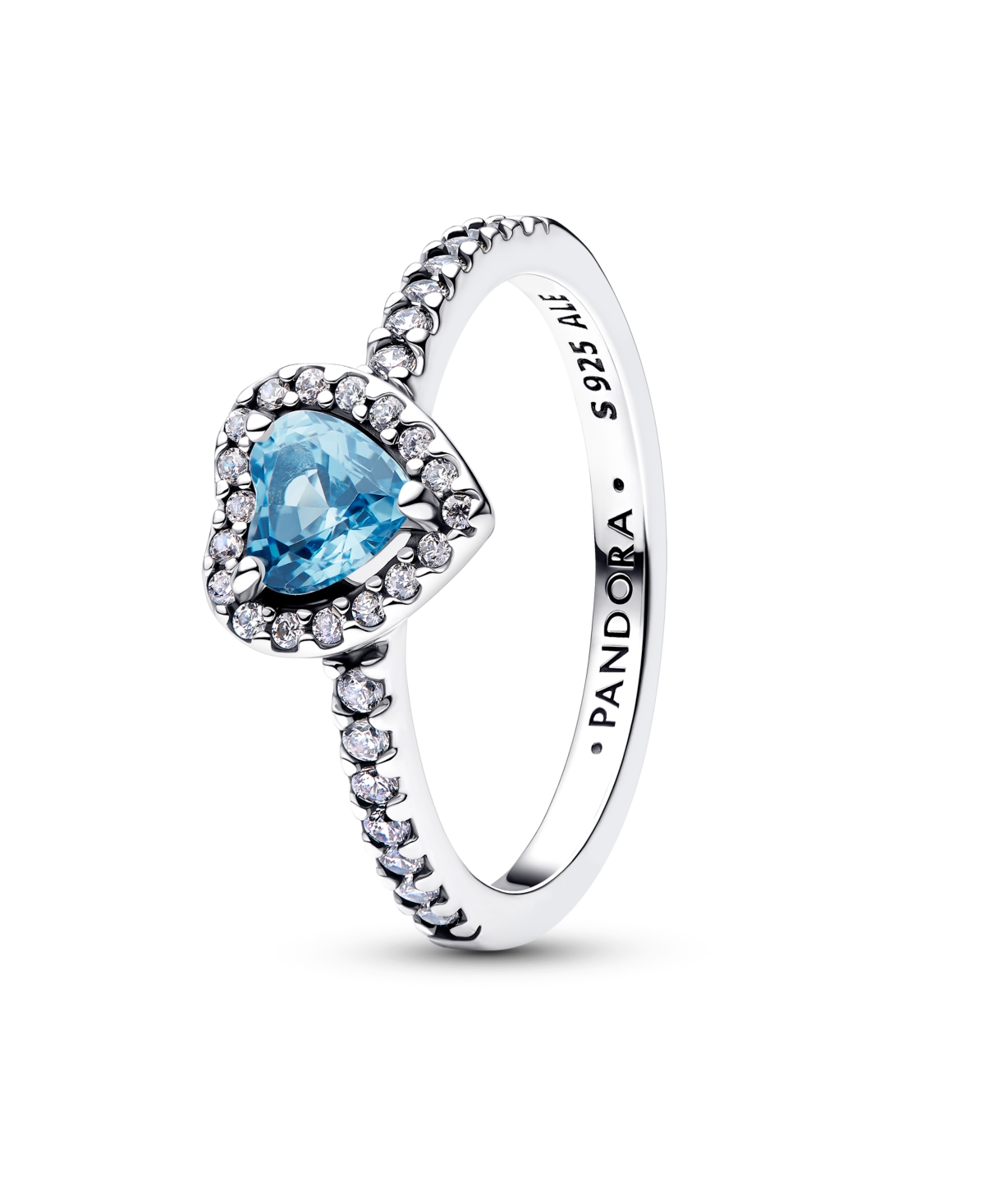 Click here for Pandora Elevated Princess Blue Heart Ring - Light... prices