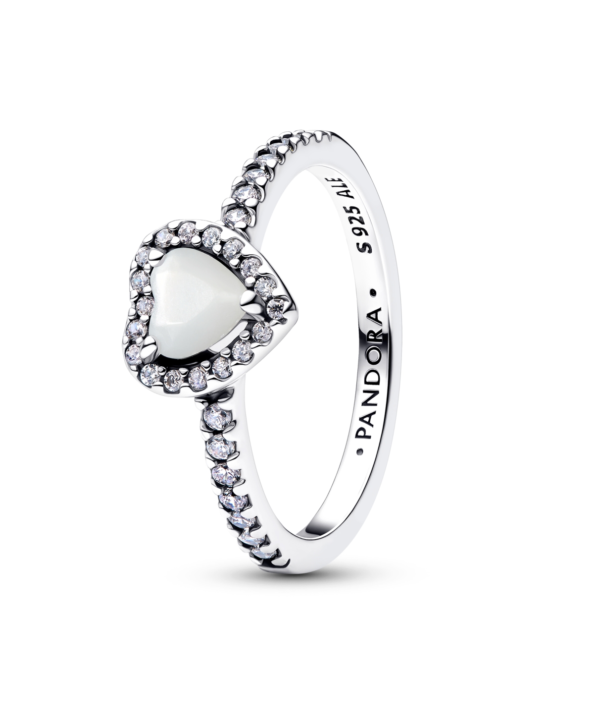 Click here for Pandora Elevated Princess Blue Heart Ring - White/... prices