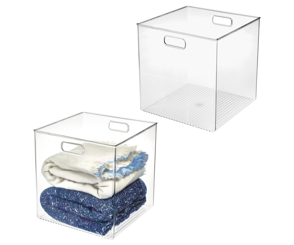 Click here for iDesign Large Cube Storage Bin  Set of 2  Clear  M... prices