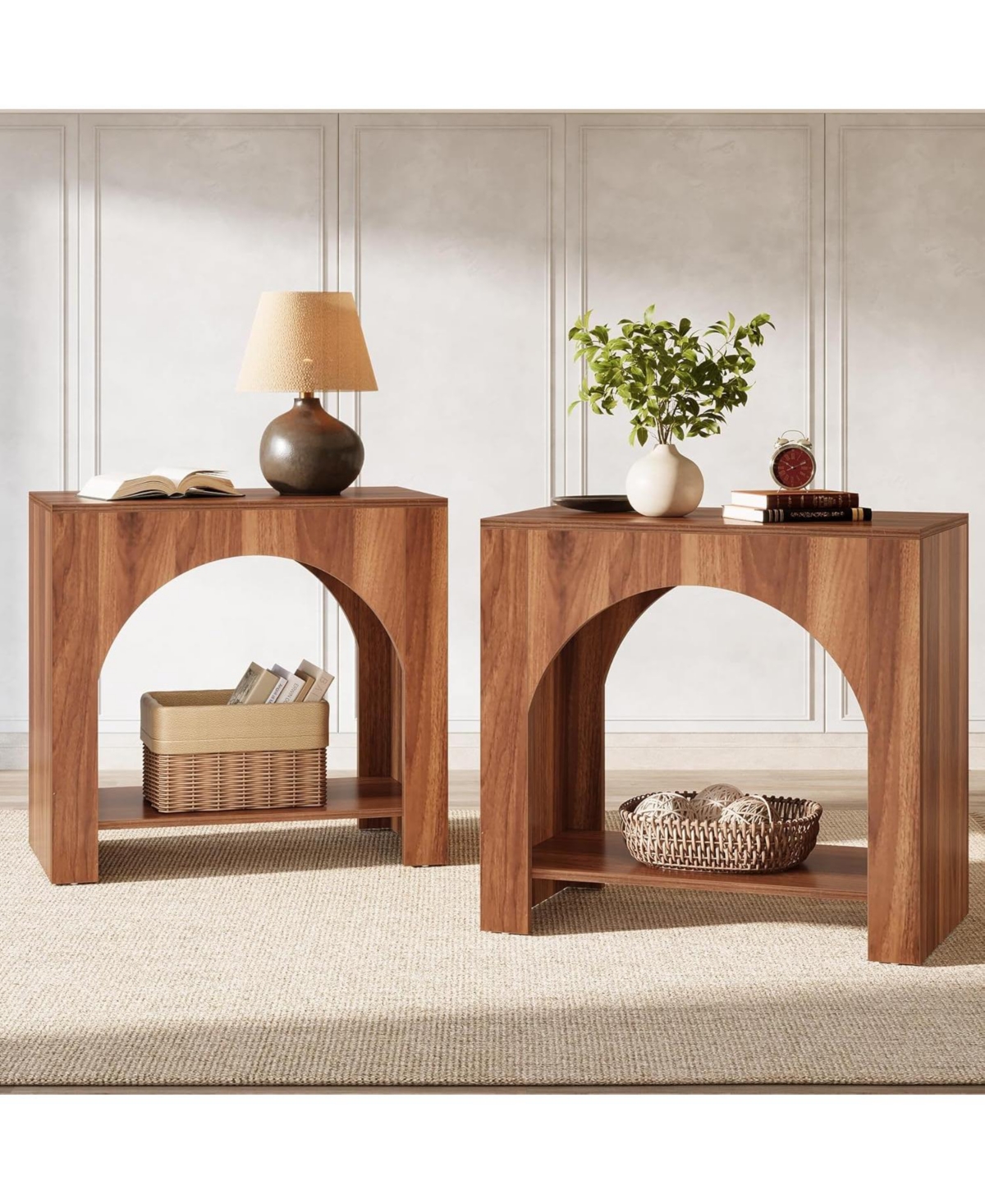 Click here for Tribesigns Side Table Set of 2  with Wooden Base... prices