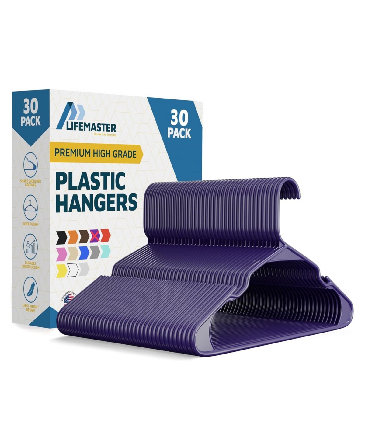 Click here for Lifemaster heavy-duty plastic hangers with non-sli... prices