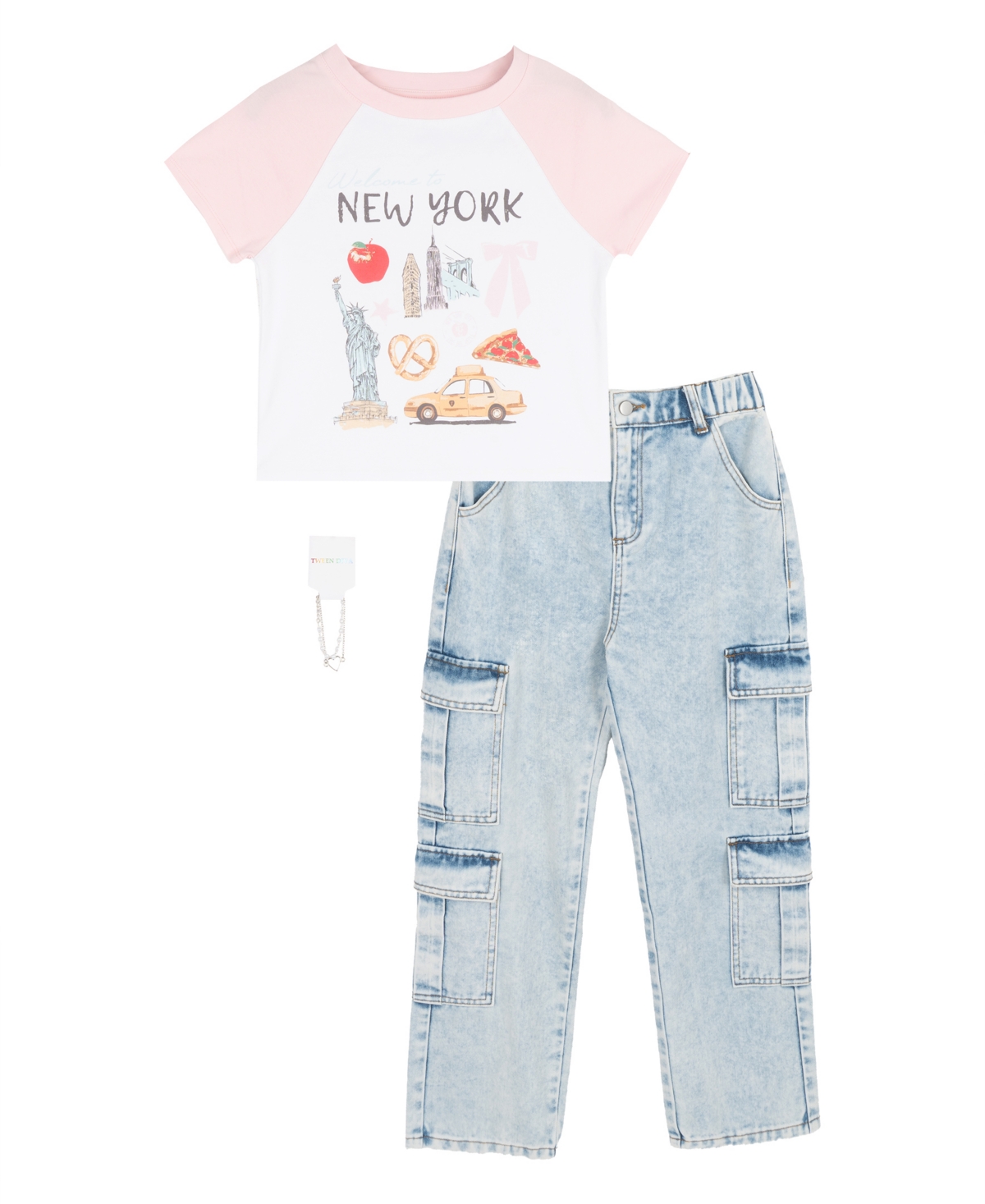 Click here for Tween Diva Girls 7-16 Graphic Raglan T-Shirt and D... prices