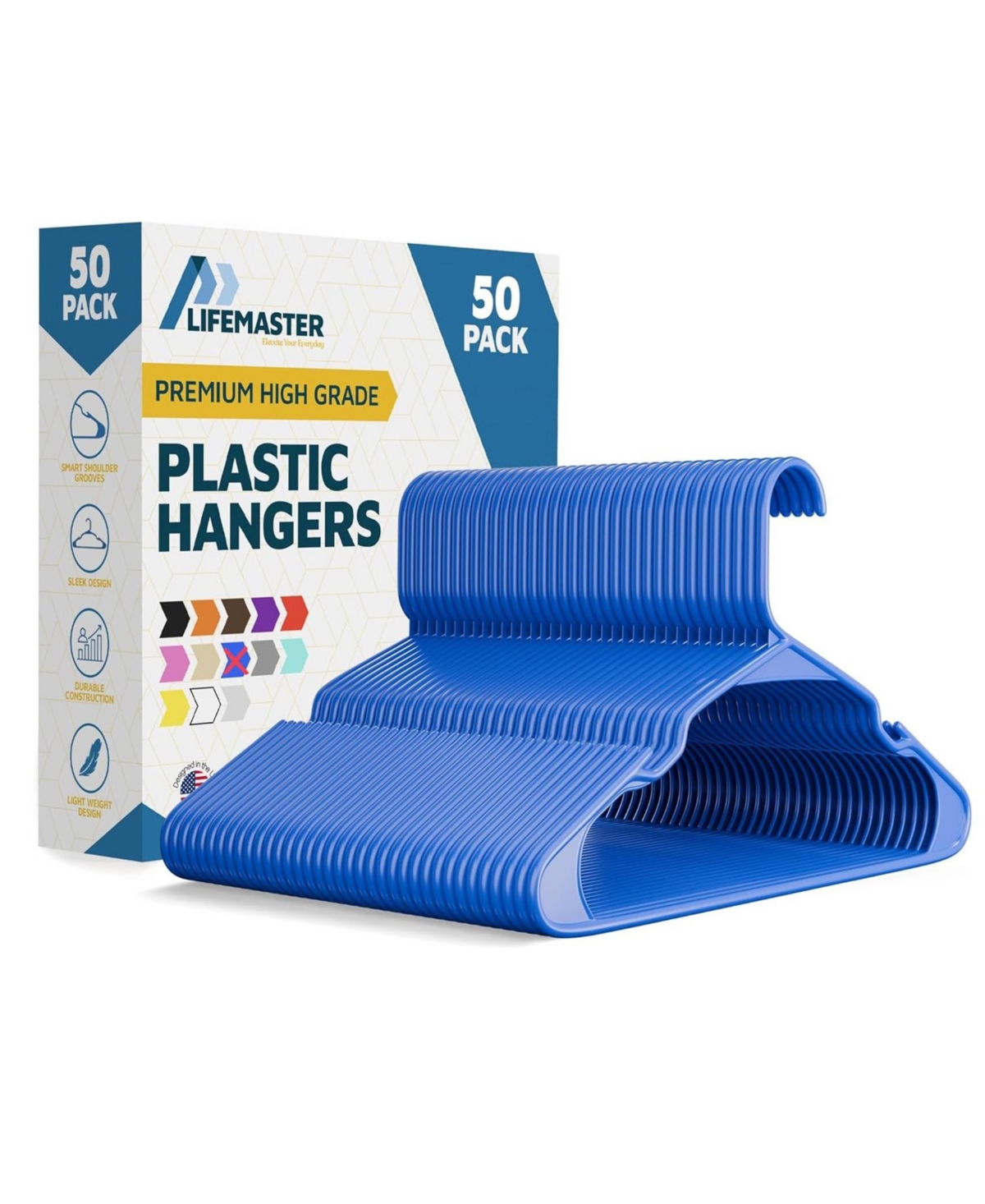 Click here for Lifemaster heavy-duty plastic hangers with non-sli... prices