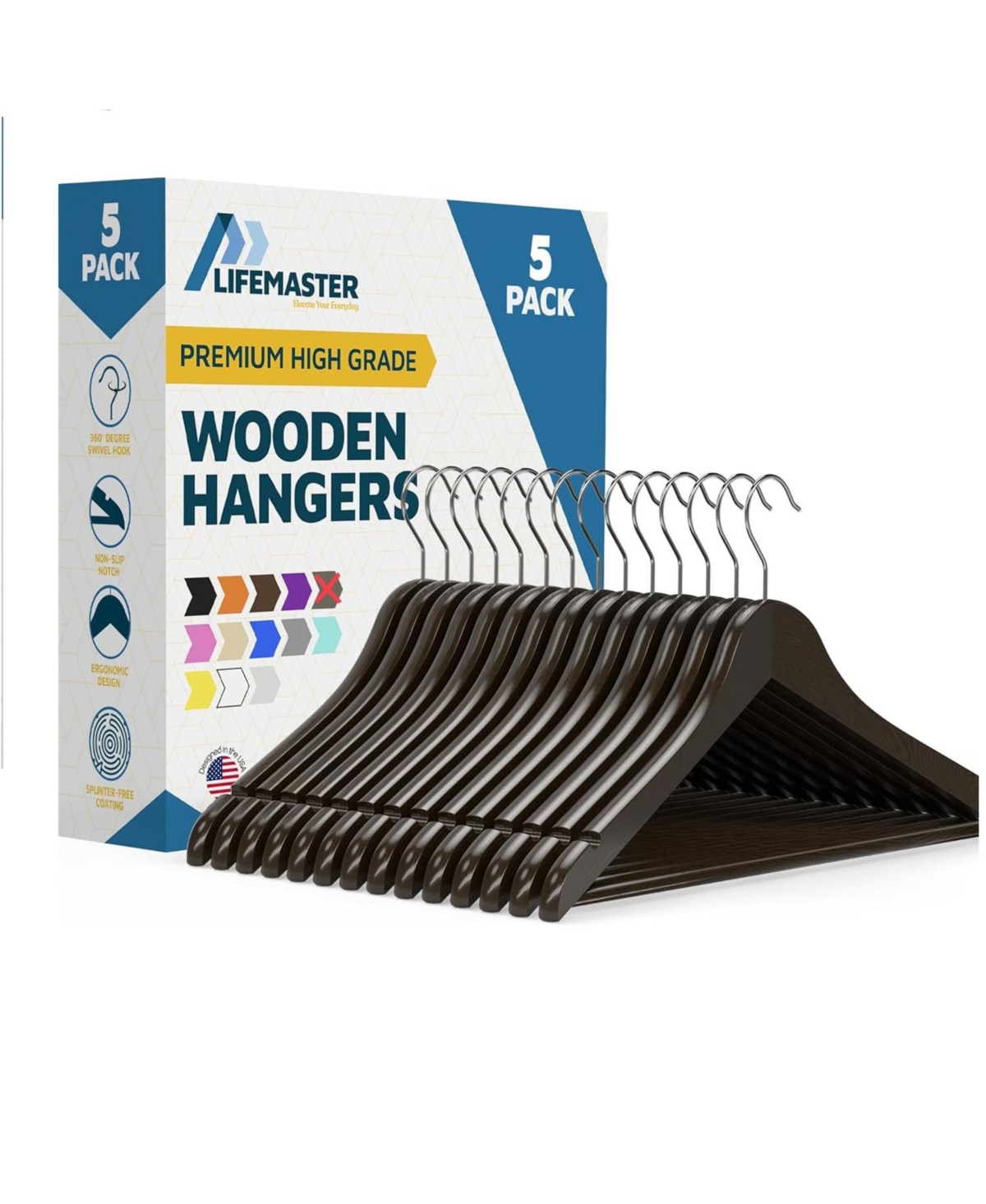 Click here for Lifemaster Wooden Hangers with 360degree(s) swivel... prices