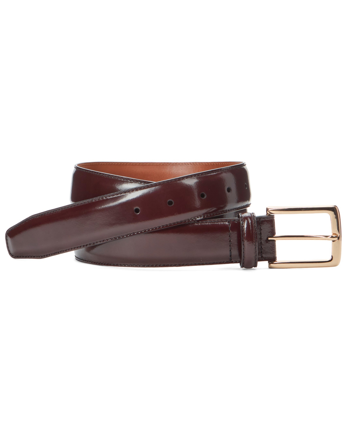 Click here for Johnston & Murphy Mens Burnished Leather Belt - Bu... prices