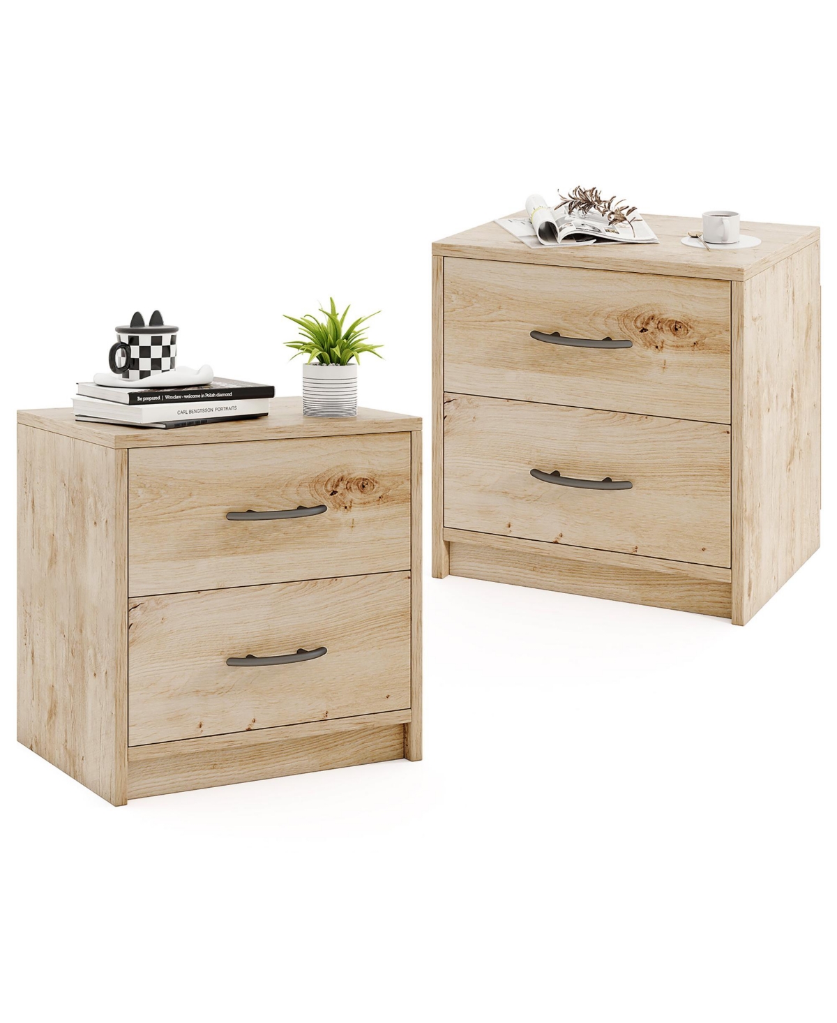 Click here for Gymax 2 - Pieces 2-Drawer Nightstand Modern Bedsid... prices