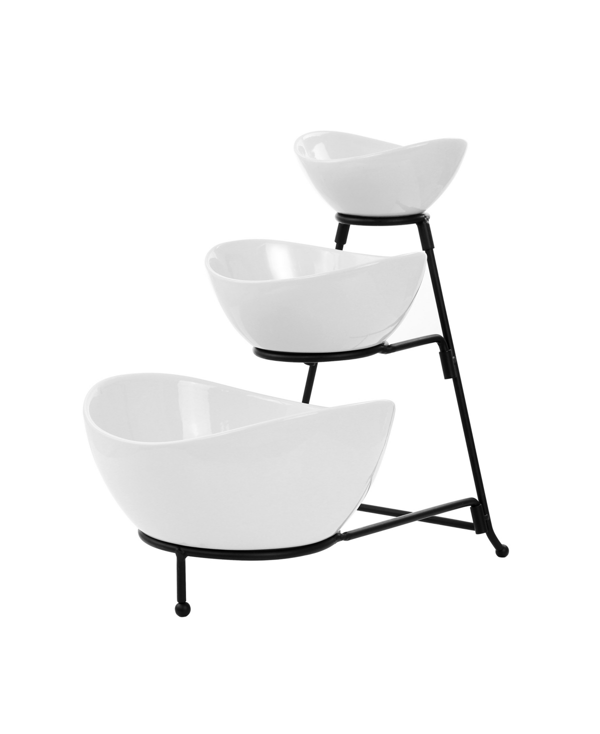 Click here for Elama 3-Tiered Oval Bowl Serving Stand Set - White prices