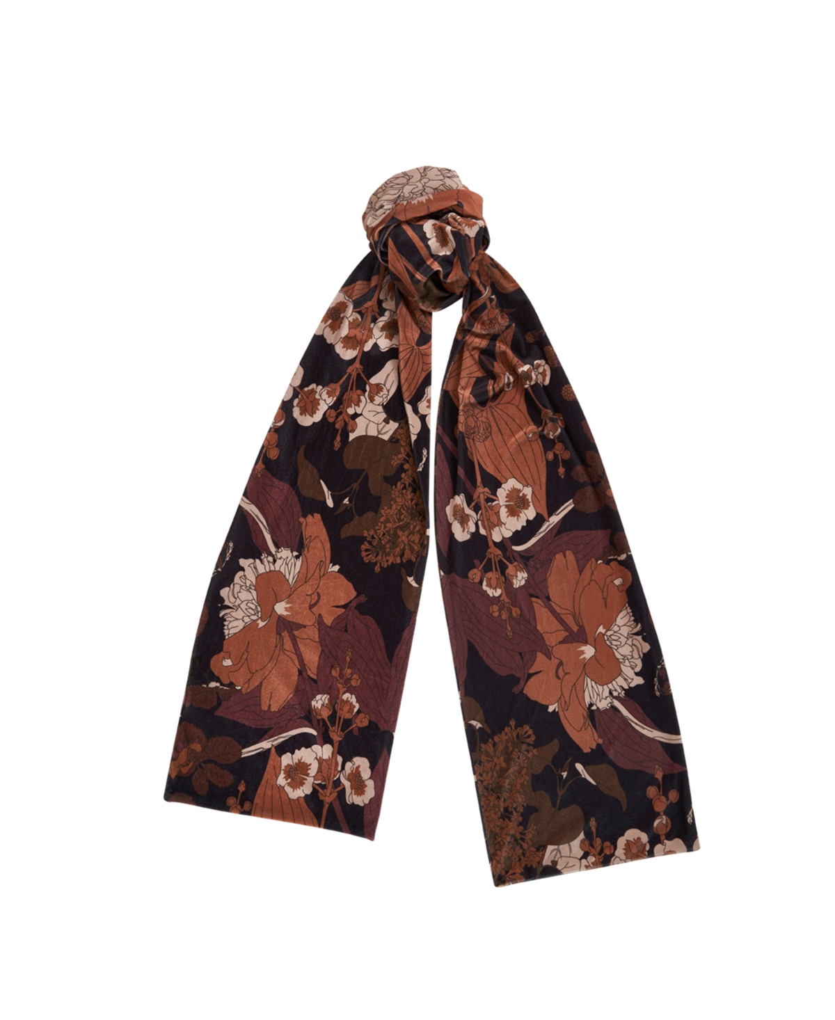 Click here for Fable England Womens Deco Blooms Velvet Scarf - Br... prices