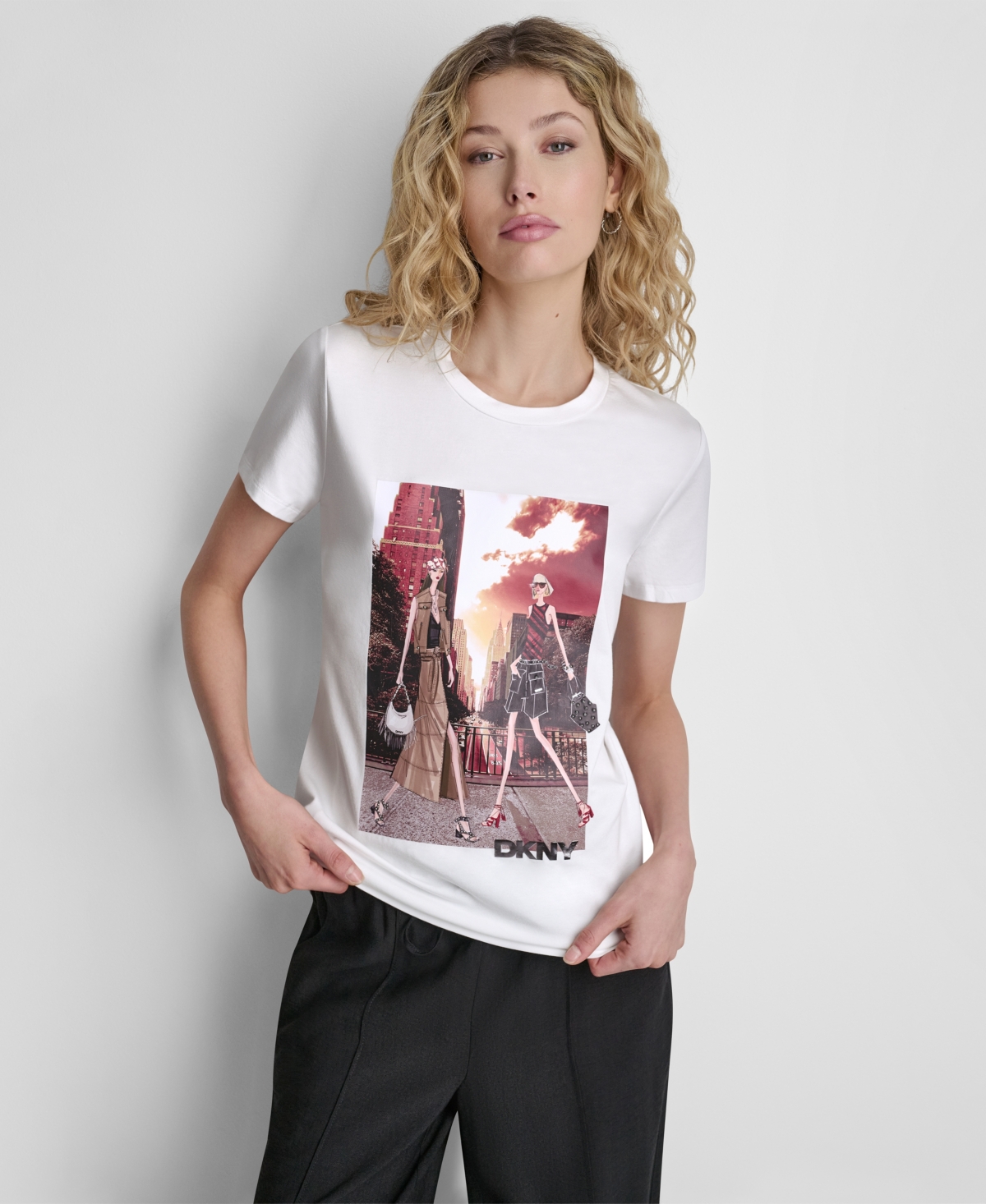Click here for Dkny Womens Manhattan Henge Conversational Crewnec... prices