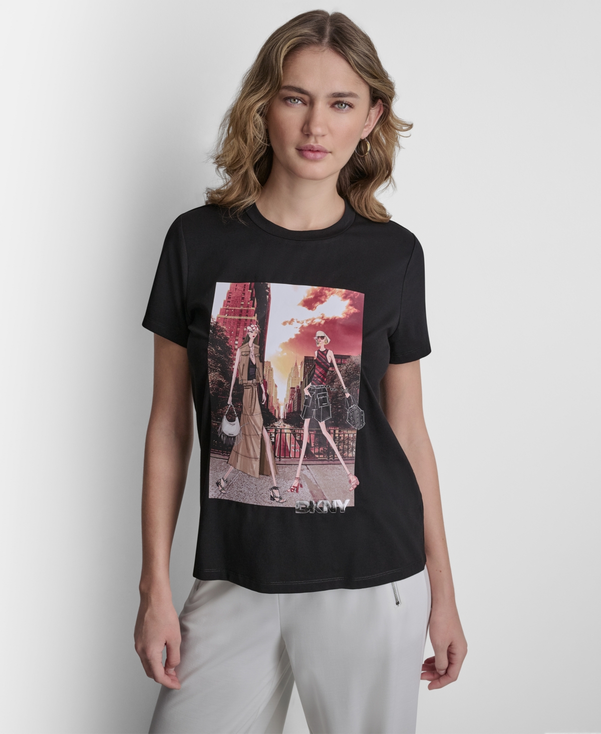Click here for Dkny Womens Manhattan Henge Conversational Crewnec... prices