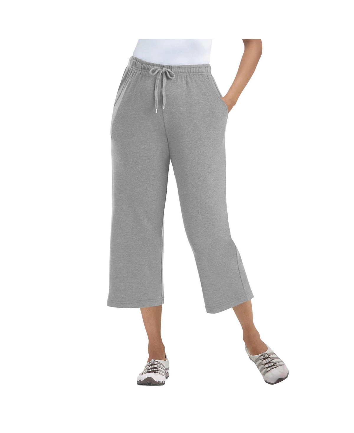 Click here for Woman Within Womens Within Sport-Knit Pull-On Capr... prices
