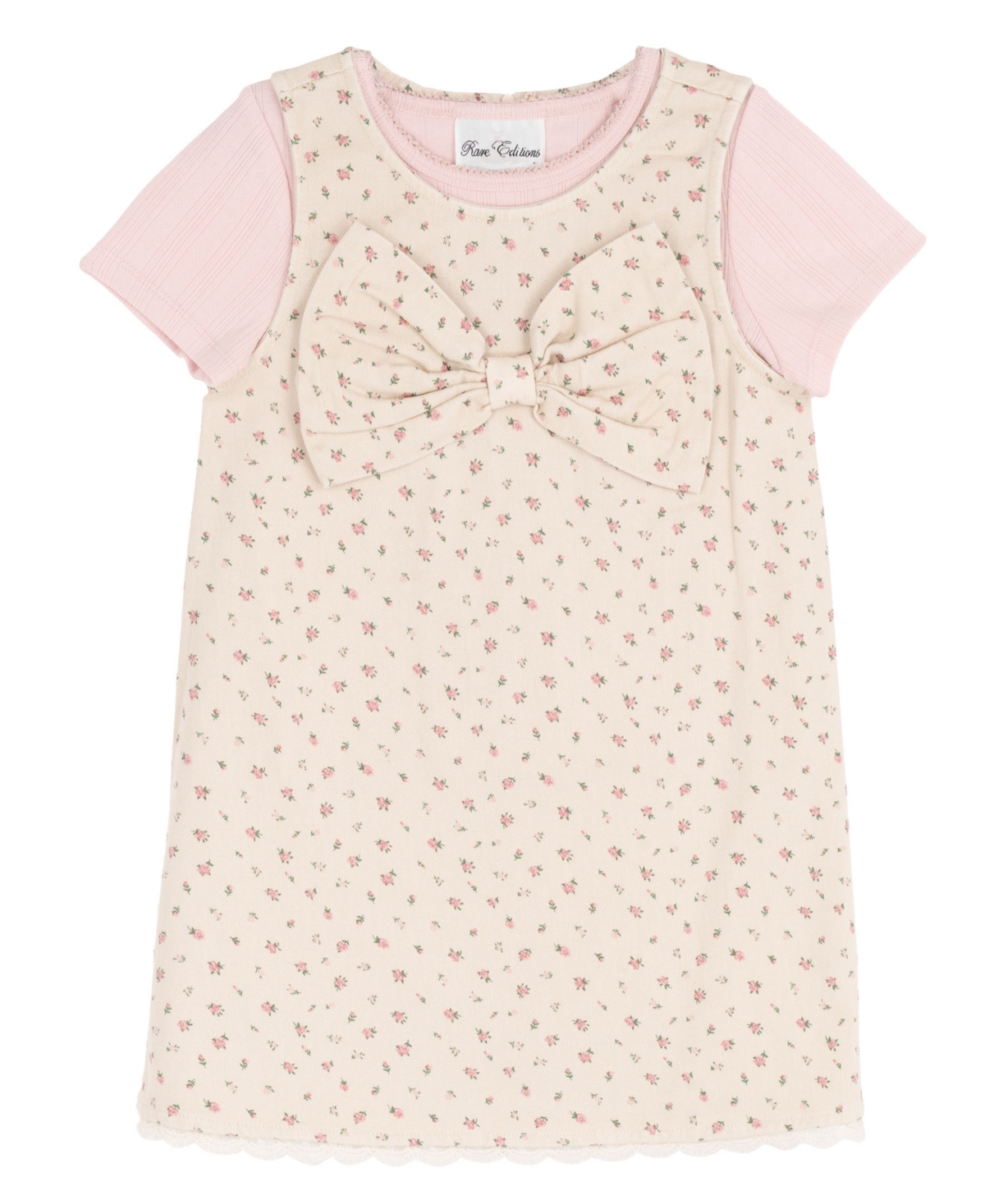 Click here for Rare Editions Girls 2T-6X Printed Denim Jumper wit... prices