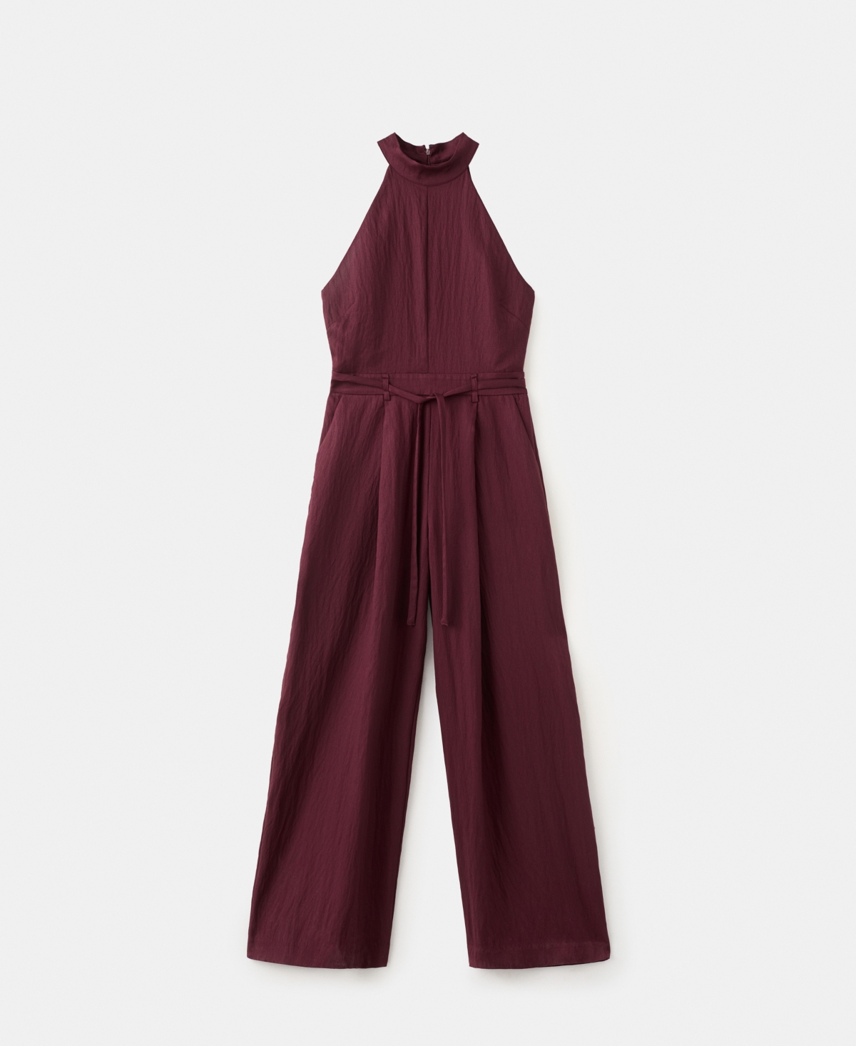 Click here for Mango Womens Halter-Neck Lyocell Jumpsuit - Wine prices