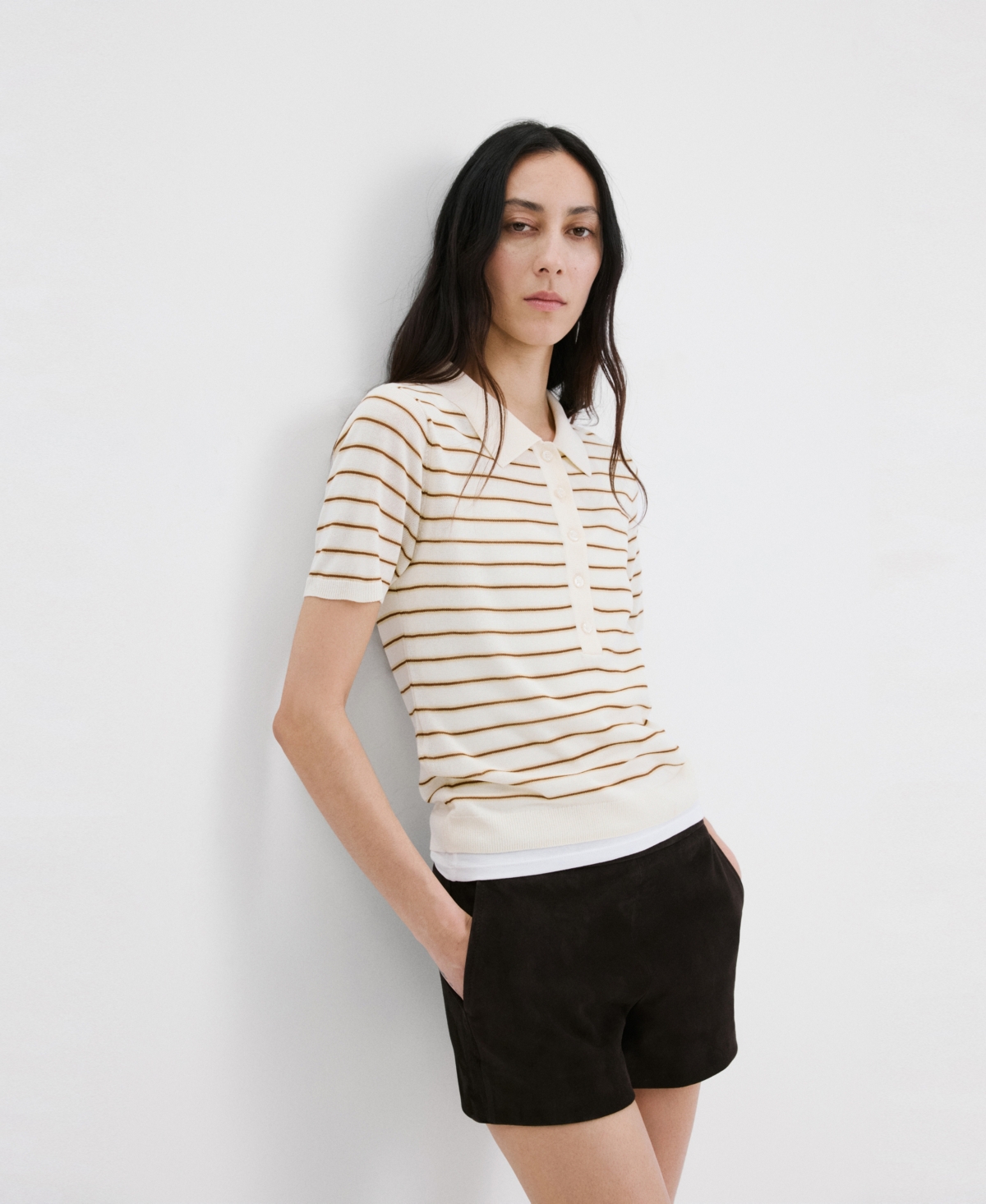 Click here for Mango Womens Knitted Polo-Neck Sweater - Ecru prices