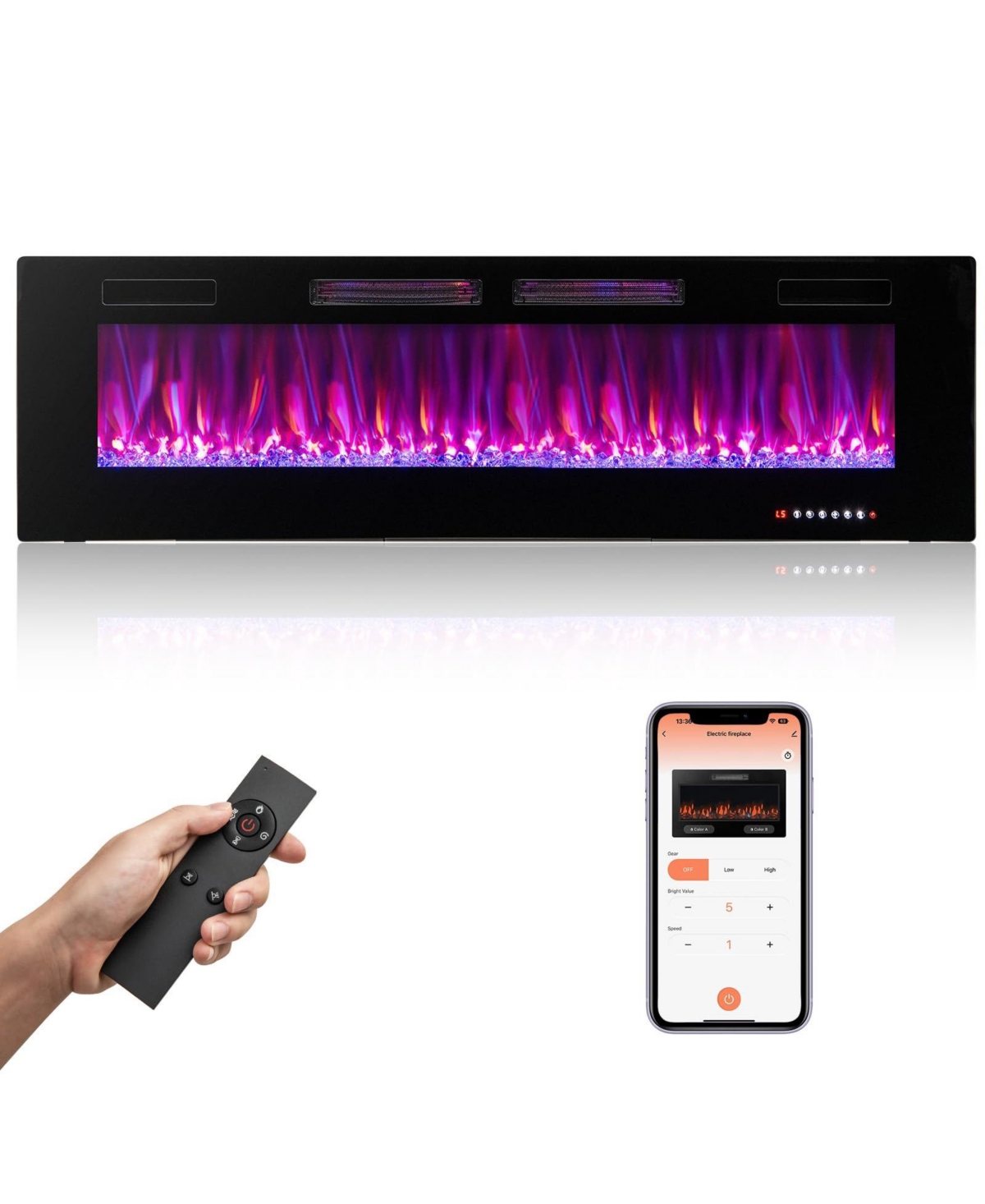 Click here for Ecooso 60 Inch Ultra-Thin Electric Fireplace with... prices