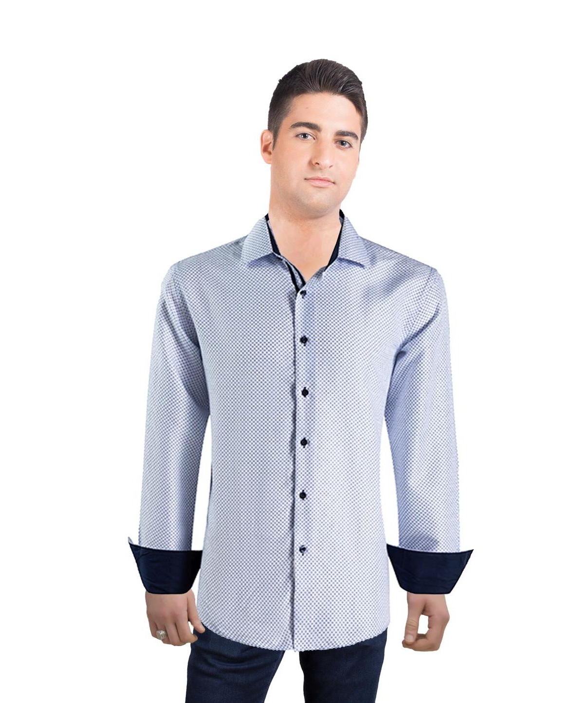 Click here for Elie Balleh Mens Slim Fit Micro Ditsy Button-Down... prices