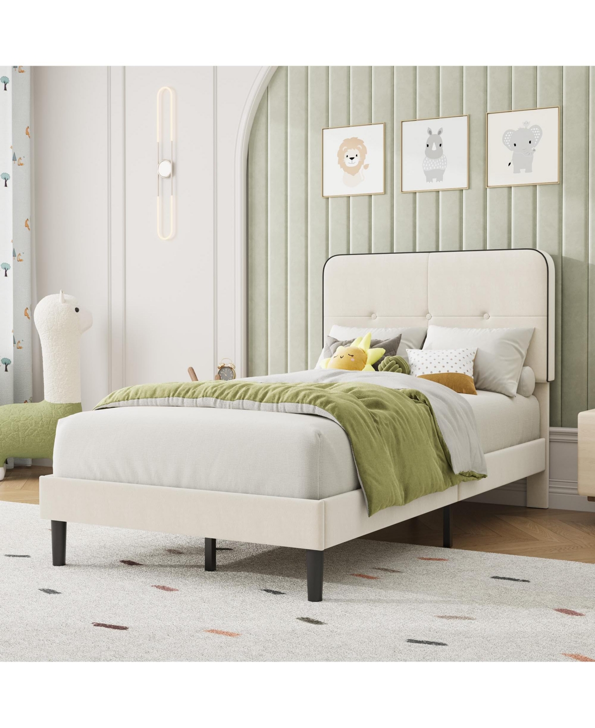 Click here for gaomon Velvet Upholstered Platform Bed  Bed Frame... prices