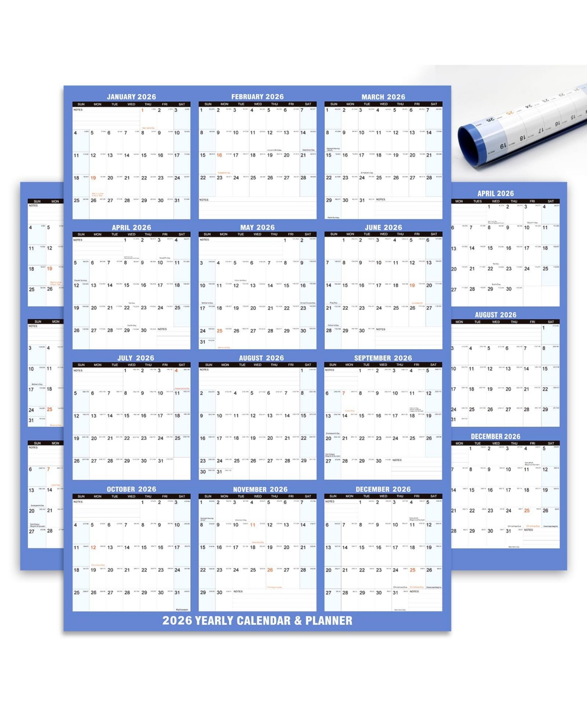 Click here for Gnuadz 2026 Wall Calendar Wet Dry Erase Yearly Pla... prices