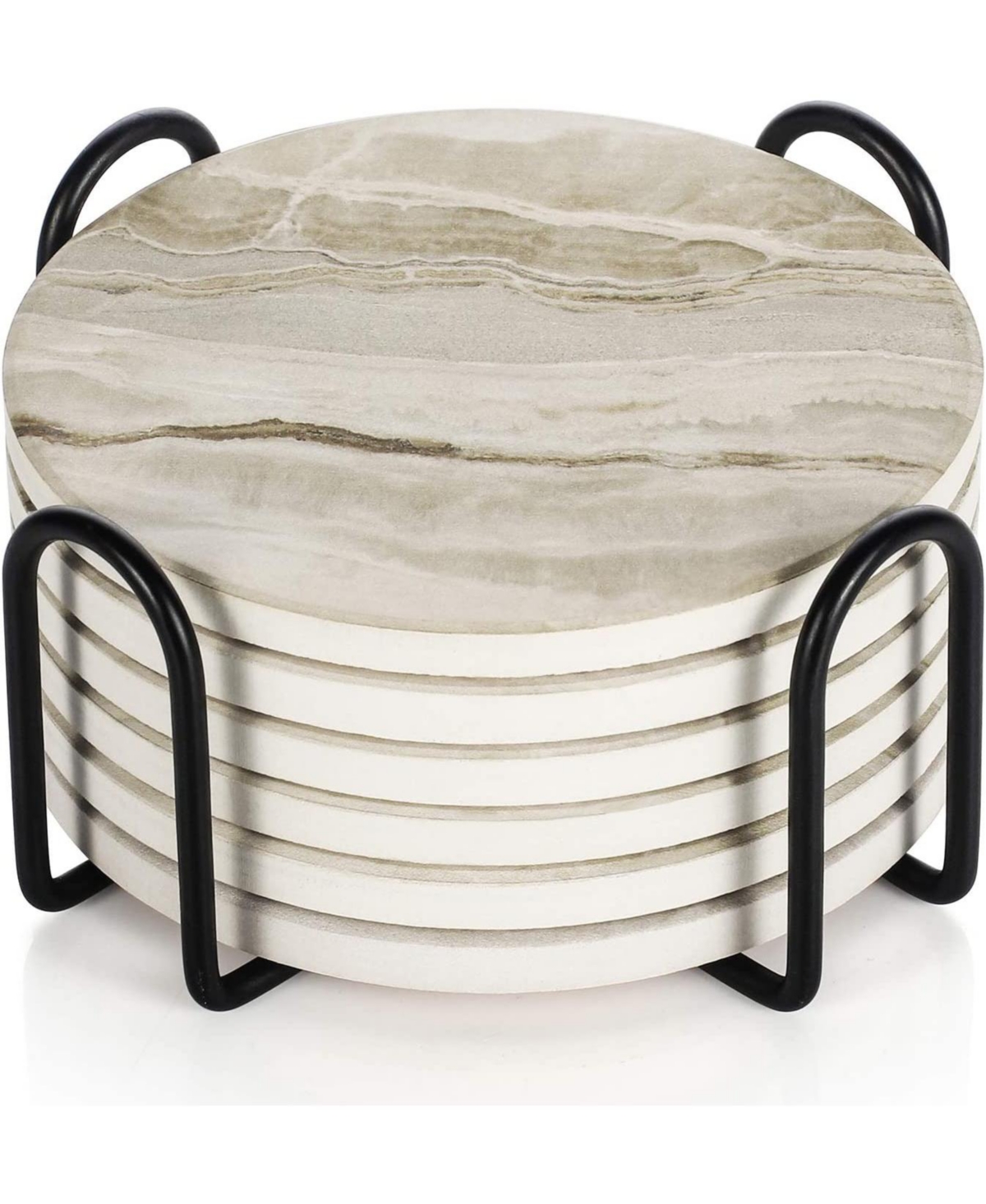 Click here for Ventray 4 Absorbent Marble Style Ceramic Drink Coa... prices