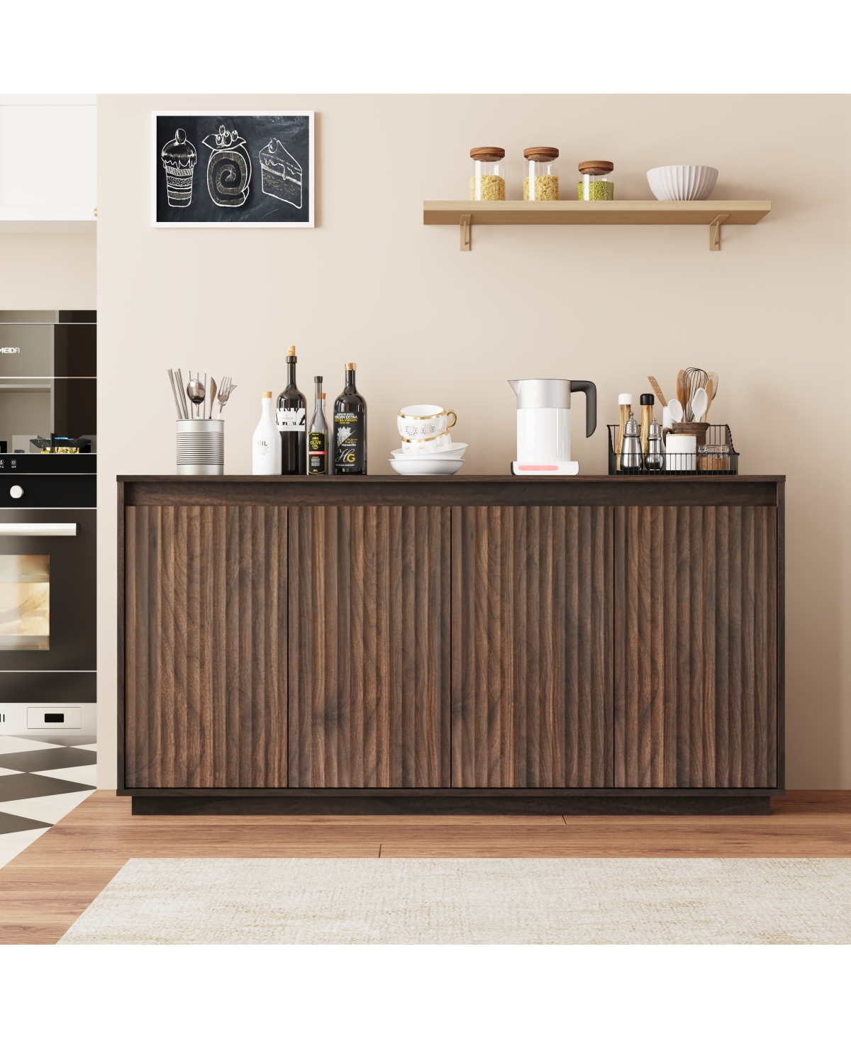 Click here for Streamdale Furniture 4-Door Wood Sideboard Buffet... prices