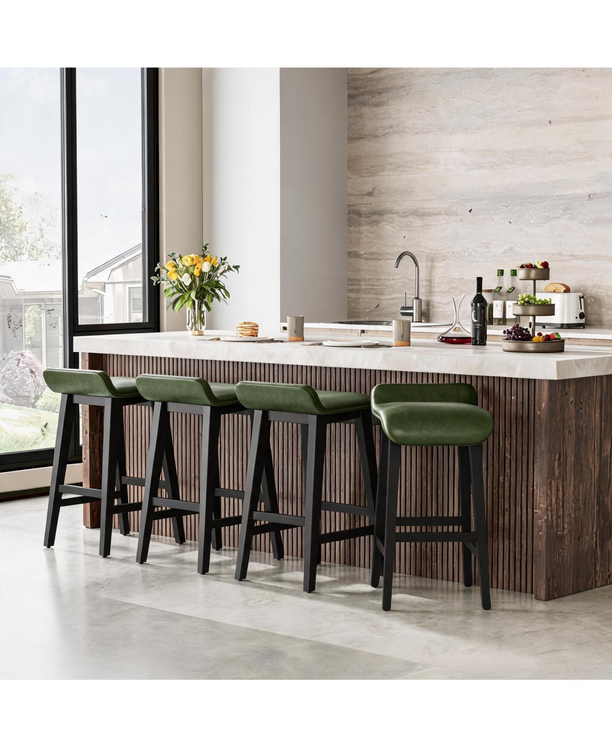 Click here for homfan Set of 2/4 Counter Height Bar Stools  Wood... prices