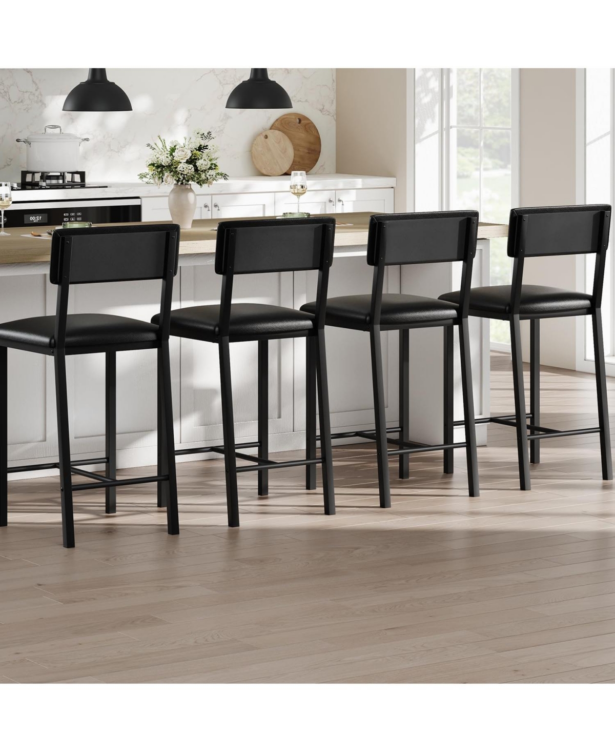 Click here for homfan 4-Piece Classic Bar Stools with Backrest an... prices