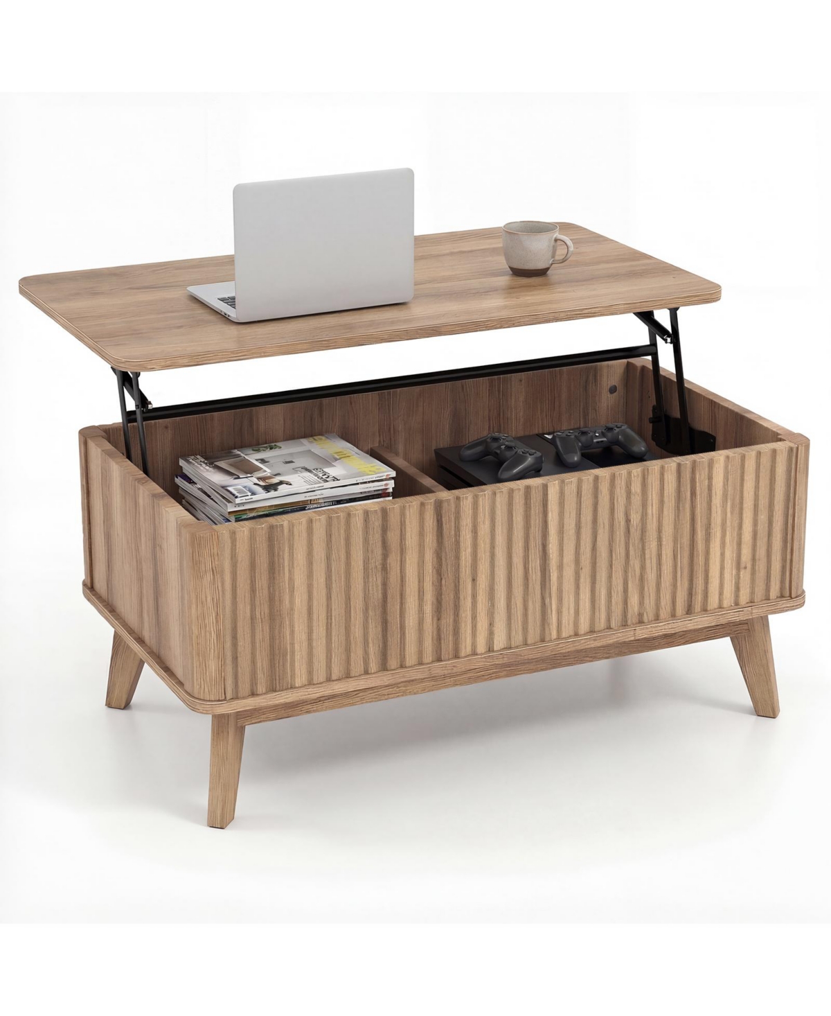 Click here for Gymax Fluted Lift Top Coffee Table with Lift Table... prices