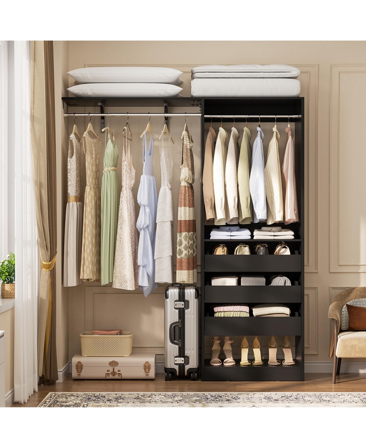 Click here for Aheaplus 5 feet Wall Mounted Closet System with Dr... prices
