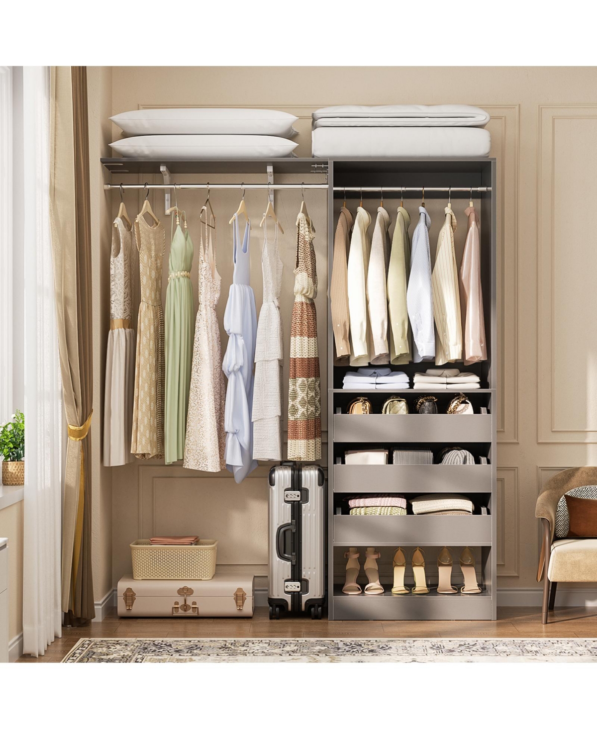 Click here for Aheaplus 5 feet Wall Mounted Closet System with Dr... prices
