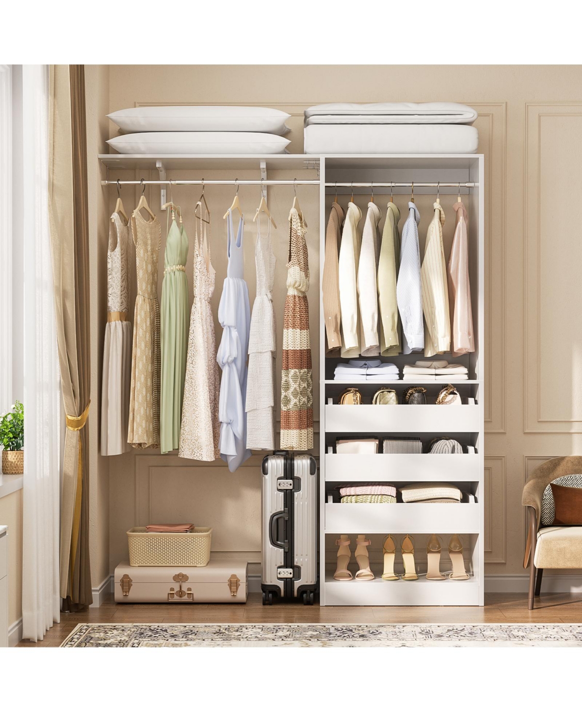 Click here for Aheaplus 5 feet Wall Mounted Closet System with Dr... prices