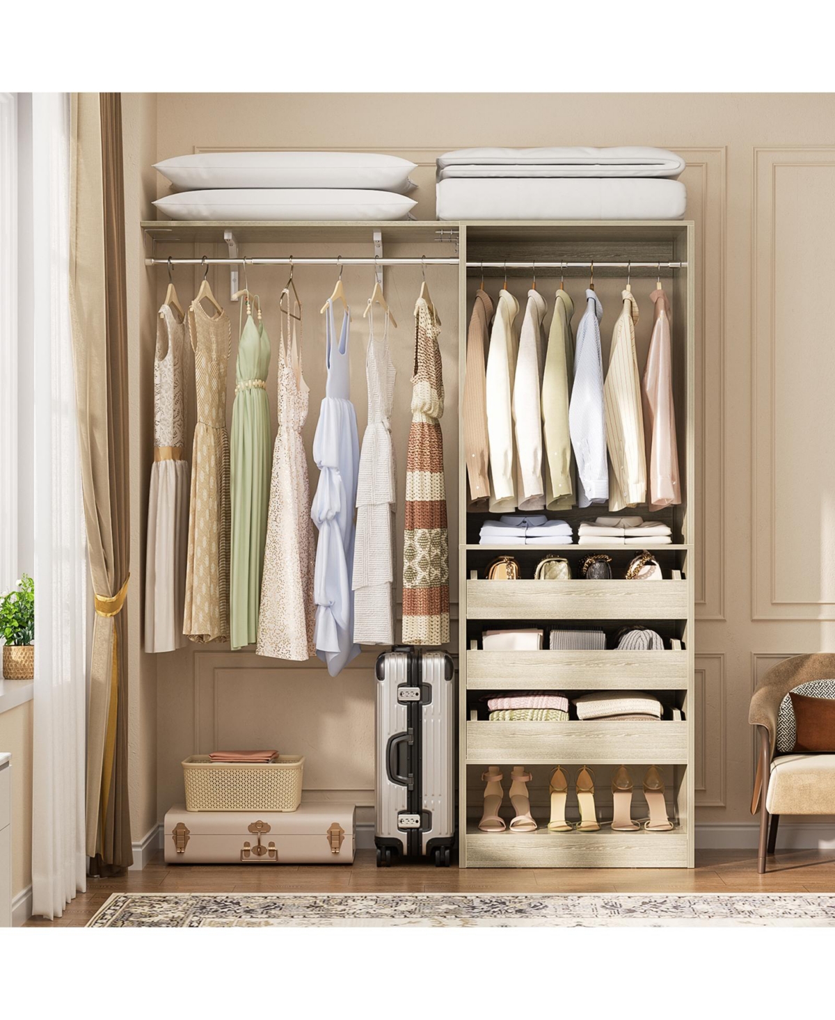 Click here for Aheaplus 5 feet Wall Mounted Closet System with Dr... prices