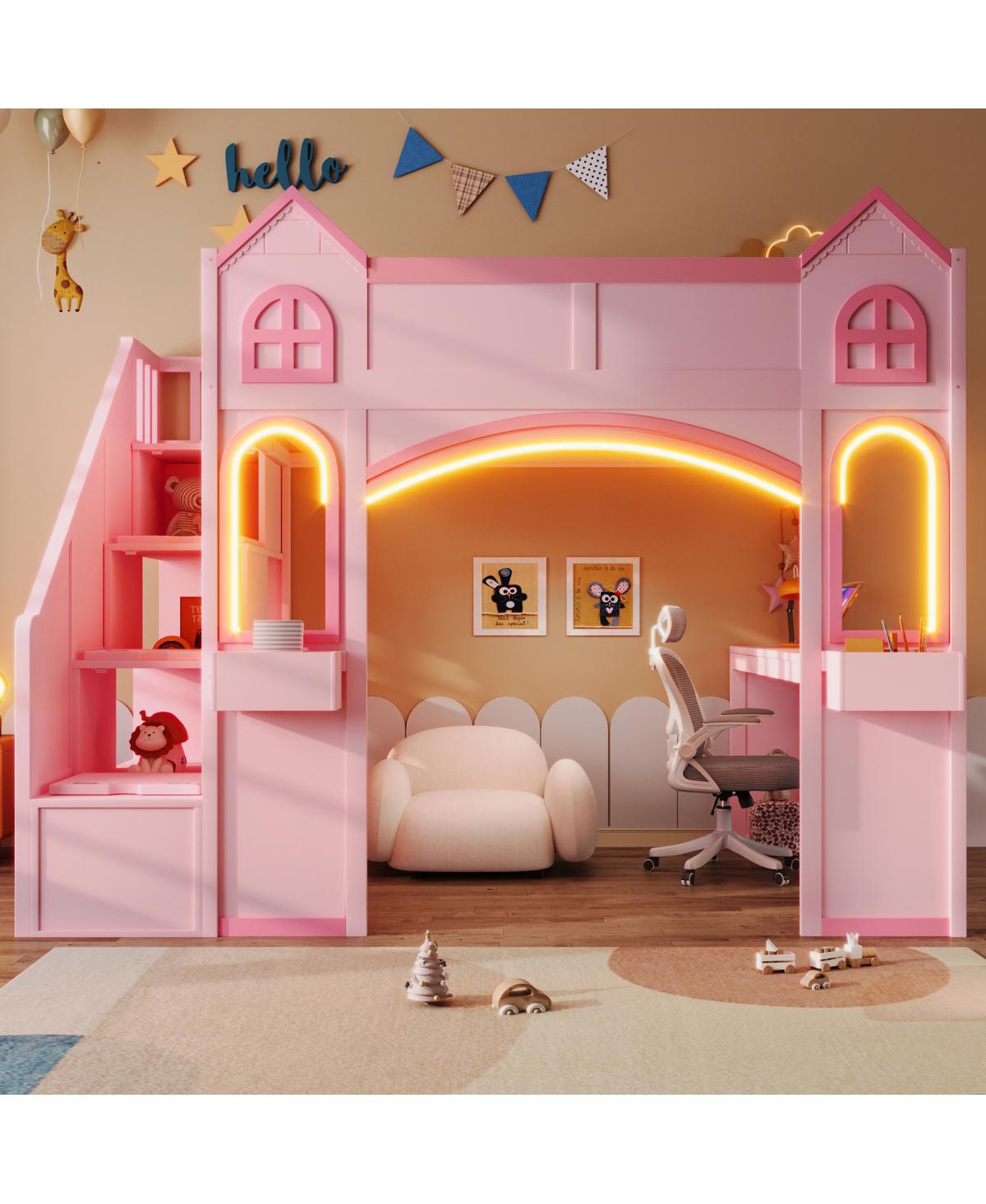 Click here for Streamdale Furniture Wood Castle Loft Bed with Sto... prices