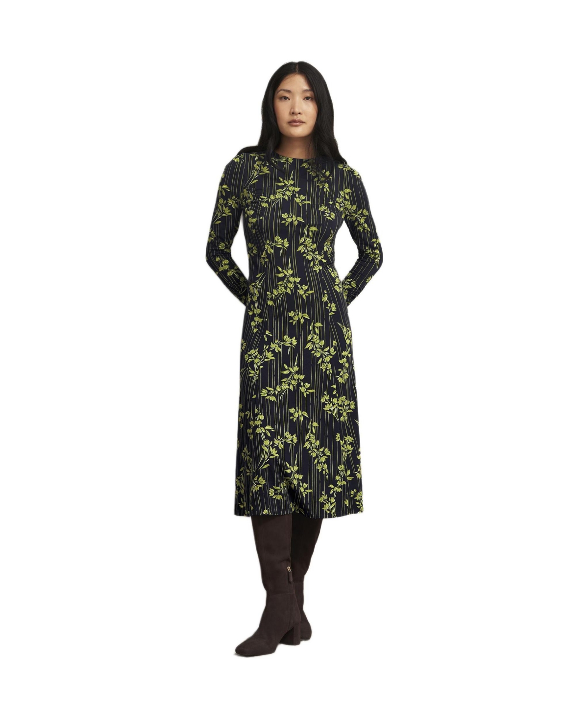 Click here for Hobbs London Womens Alison Jersey Dress - Dark Gre... prices