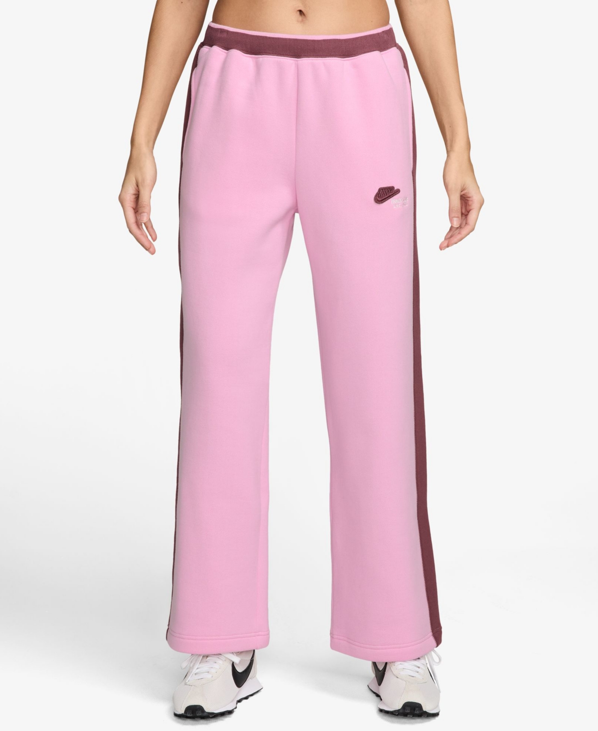 Click here for Nike Womens Mid-Rise Track Pants - Pink Rise/Pink... prices