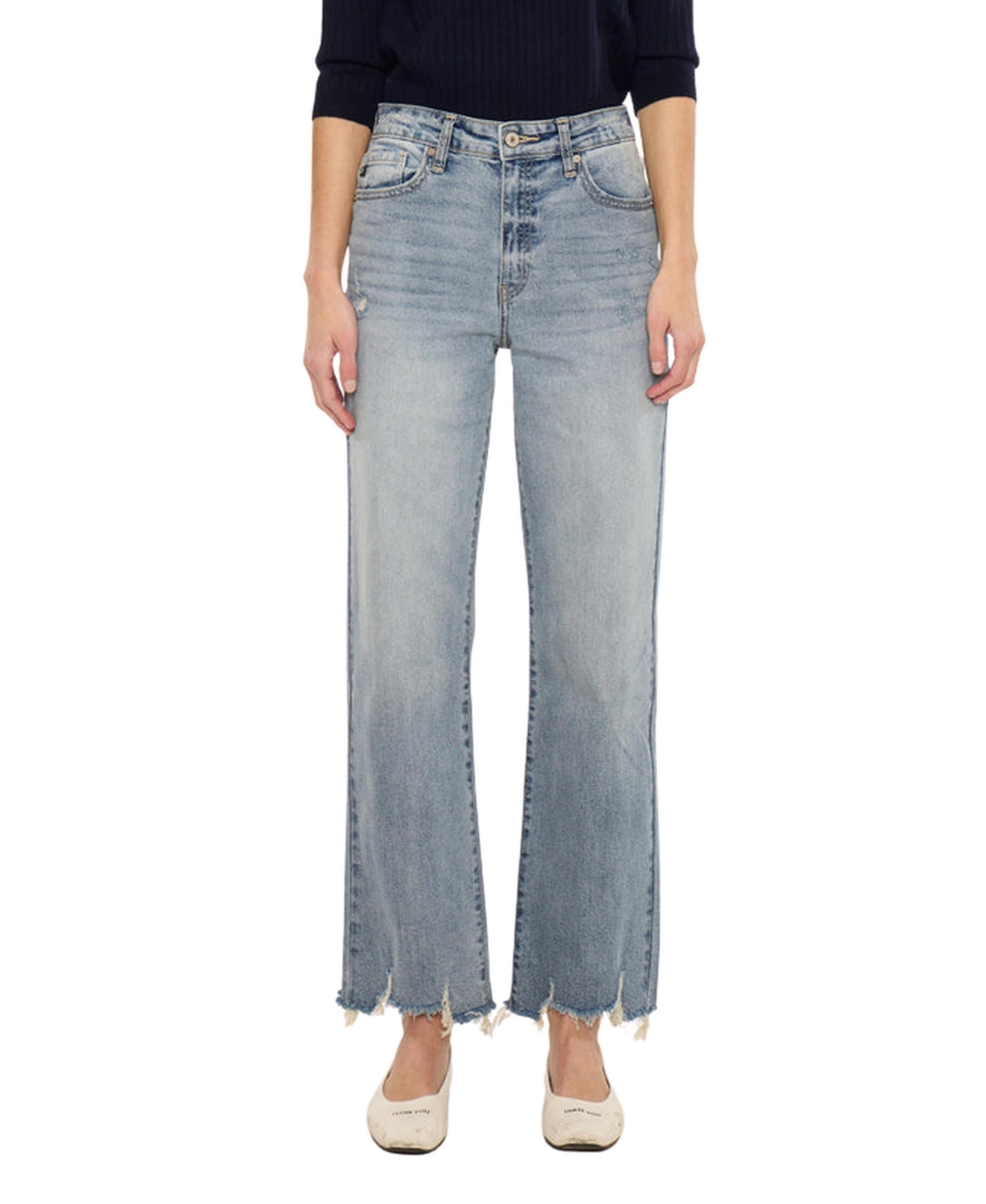 Click here for KanCan Womens High Rise Slim Wide Leg Jeans - Ligh... prices