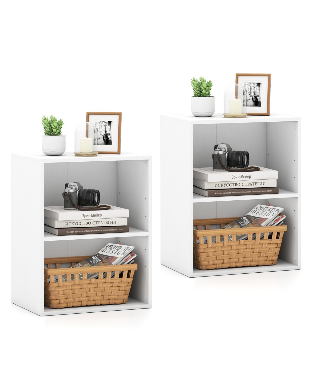Click here for Gymax 2 Piece 2-Cube Bookcase Floor Standing Open... prices