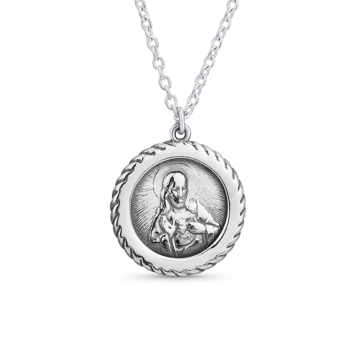 Click here for Bling Jewelry Prayer Jesus Medal Pendant Necklace... prices