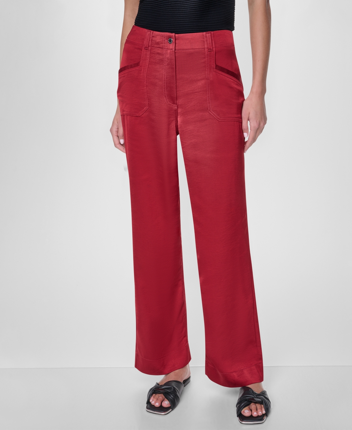 Click here for Dkny Womens Straight-Leg Top Stitch Pants - Rhythm... prices