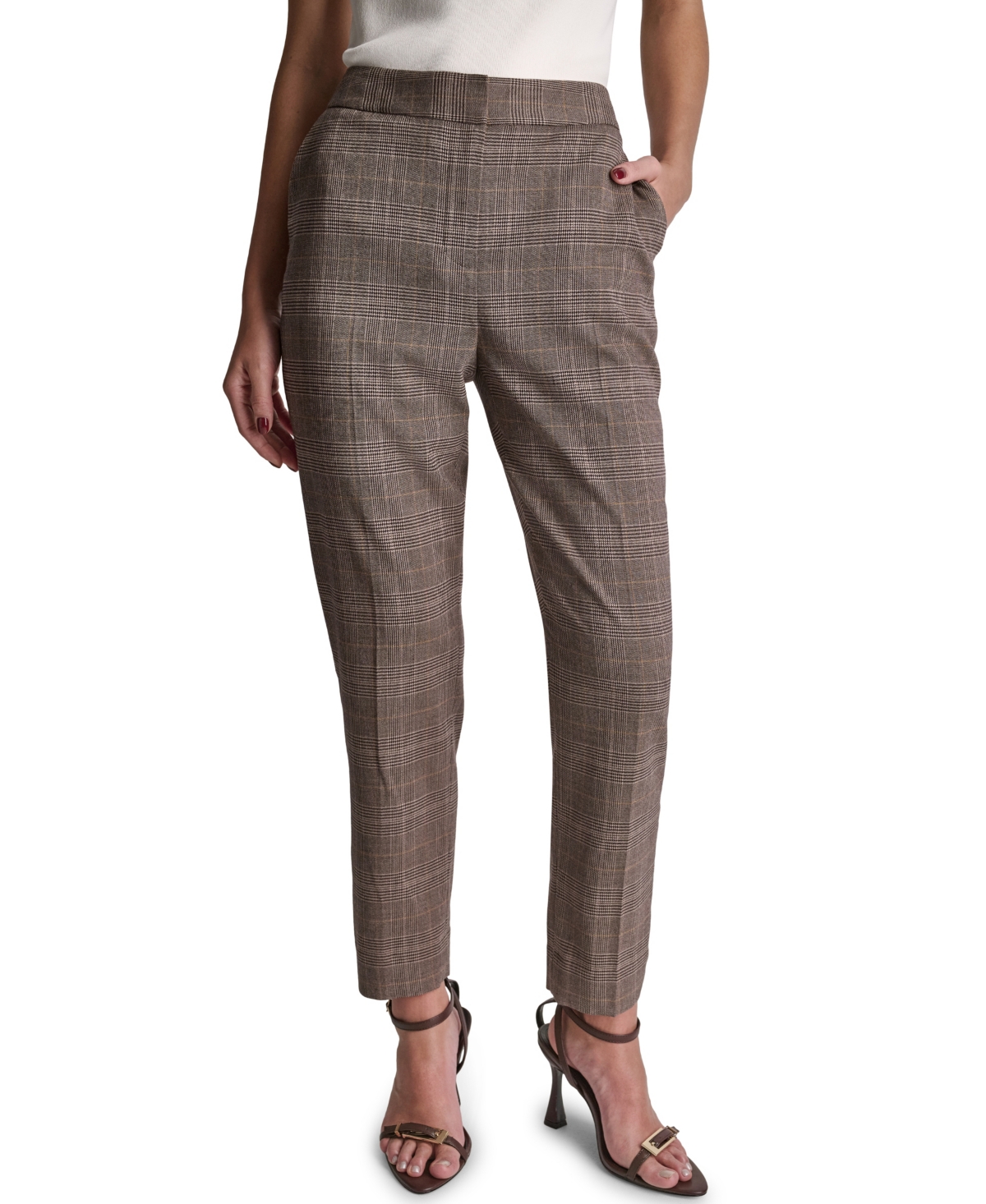 Click here for Bcbg Womens High-Rise Slim-Leg Pants - Espresso Du... prices