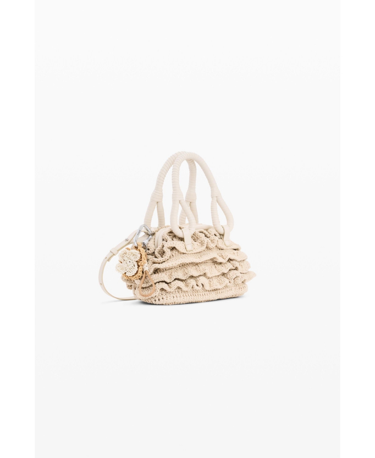 Click here for Desigual Small crochet flower bag - Dark beige prices