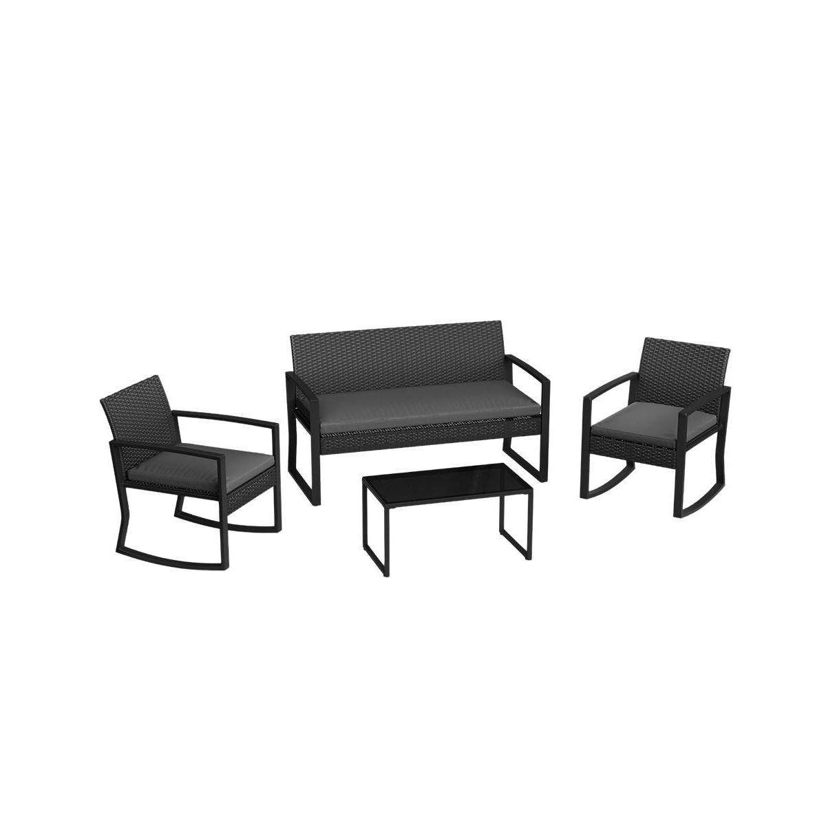 Click here for homfan 4 Piece Patio Furniture Set  Pe Rattan Outd... prices