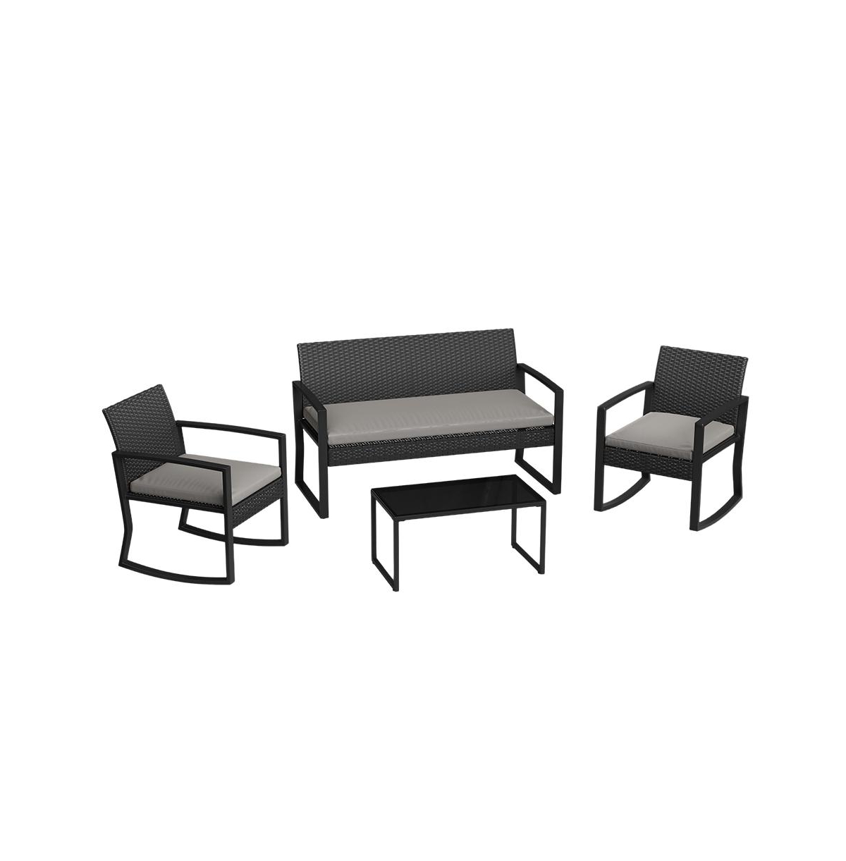 Click here for homfan 4 Piece Patio Furniture Set  Pe Rattan Outd... prices