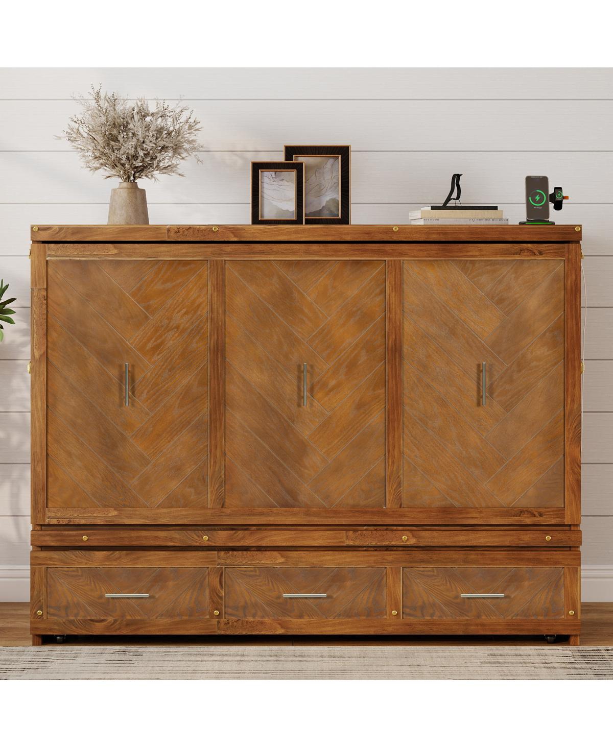 Click here for Streamdale Furniture Pine Wood Murphy Cabinet Bed... prices