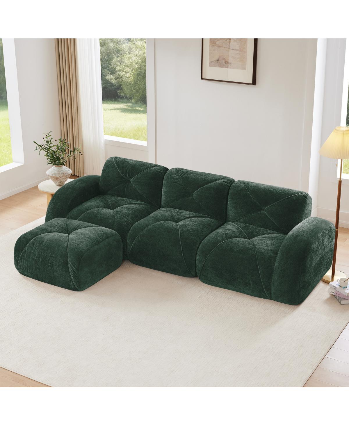 Click here for Streamdale Furniture L-shaped Velvet Sofa  Tufted... prices