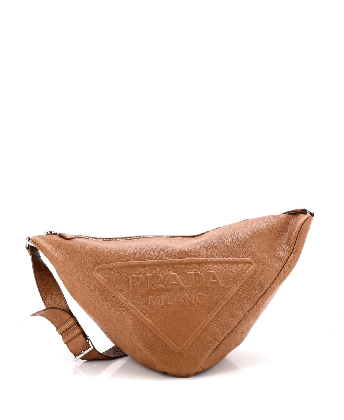 Click here for Pre-Owned Prada Large Triangle Logo Zip Messenger... prices
